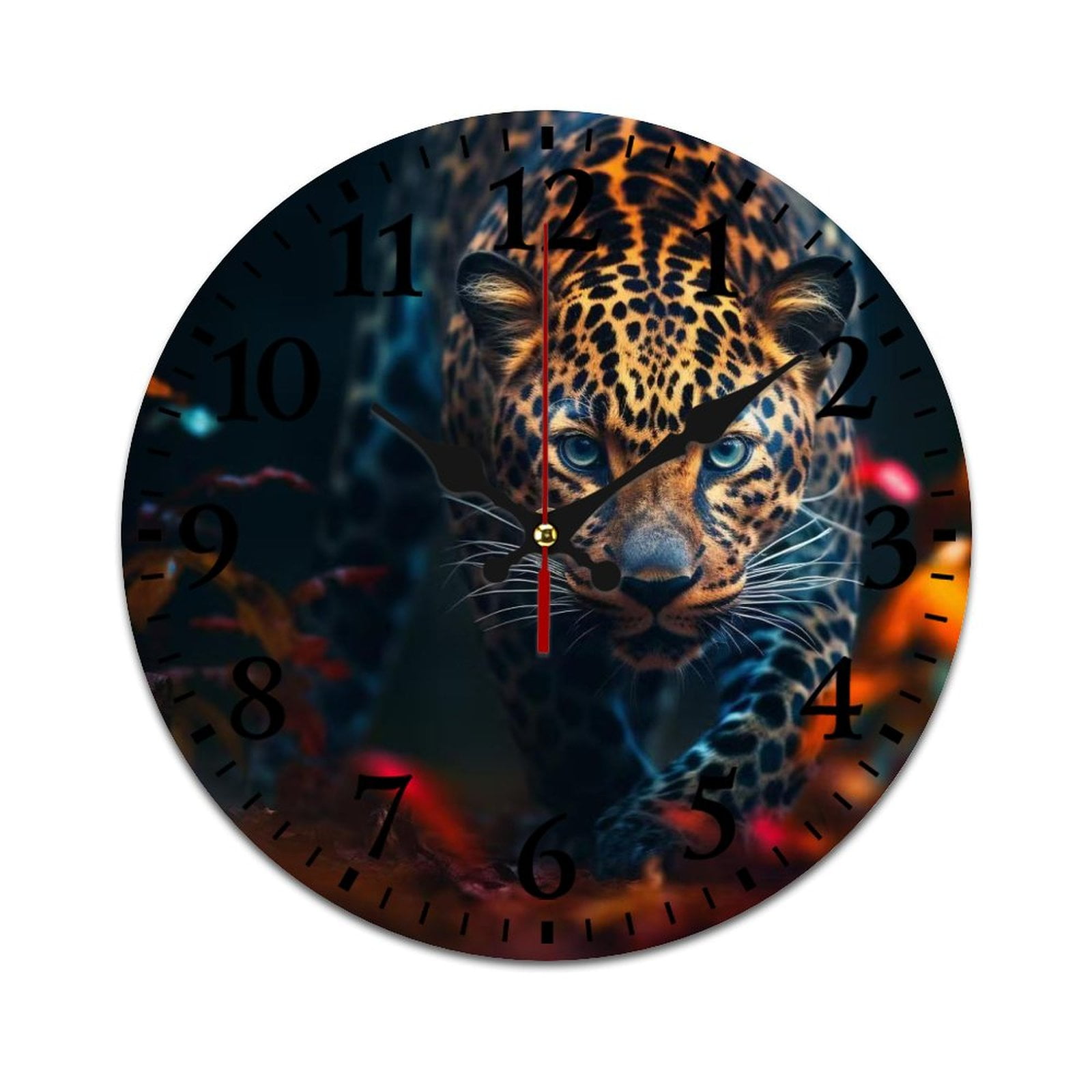 Cheetah Wall Clock Modern Design Clocks Wall Hanging Home Office School ...