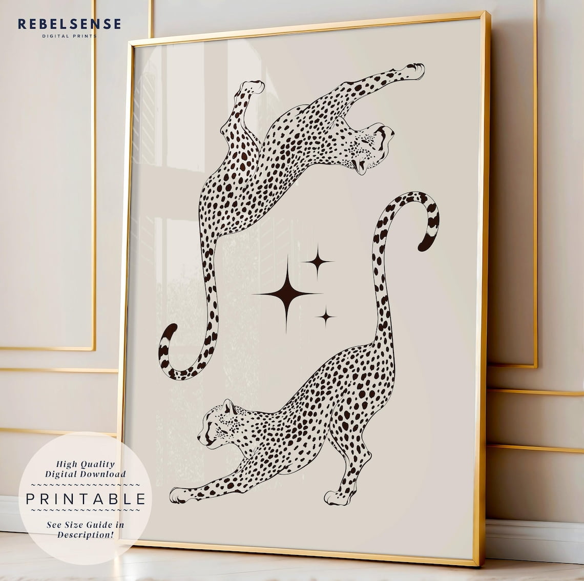 Cheetah Wall Print, Aesthetic Funky Leopard Print, Dopamine Decor ...