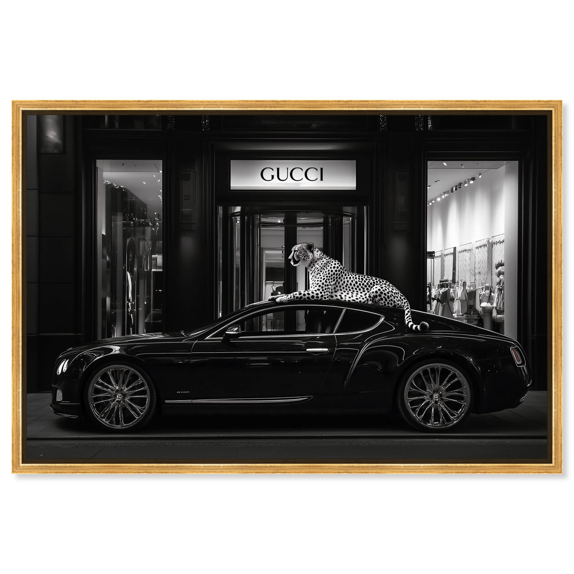 Cheetah and Sports Car Store Canvas Luxury Cars Prints by Art Remedy ...