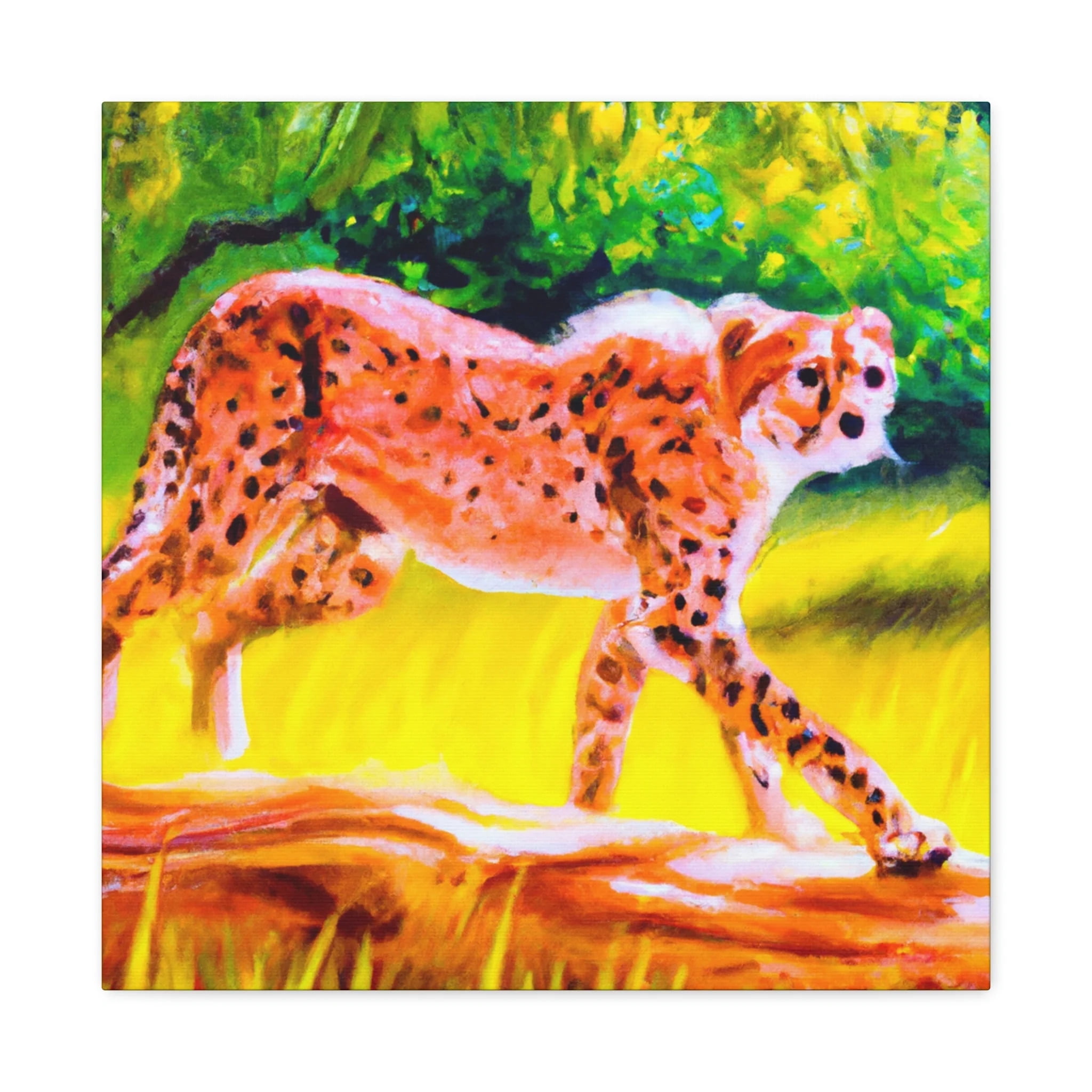 Cheetah in Motion. - Canvas - Walmart.com