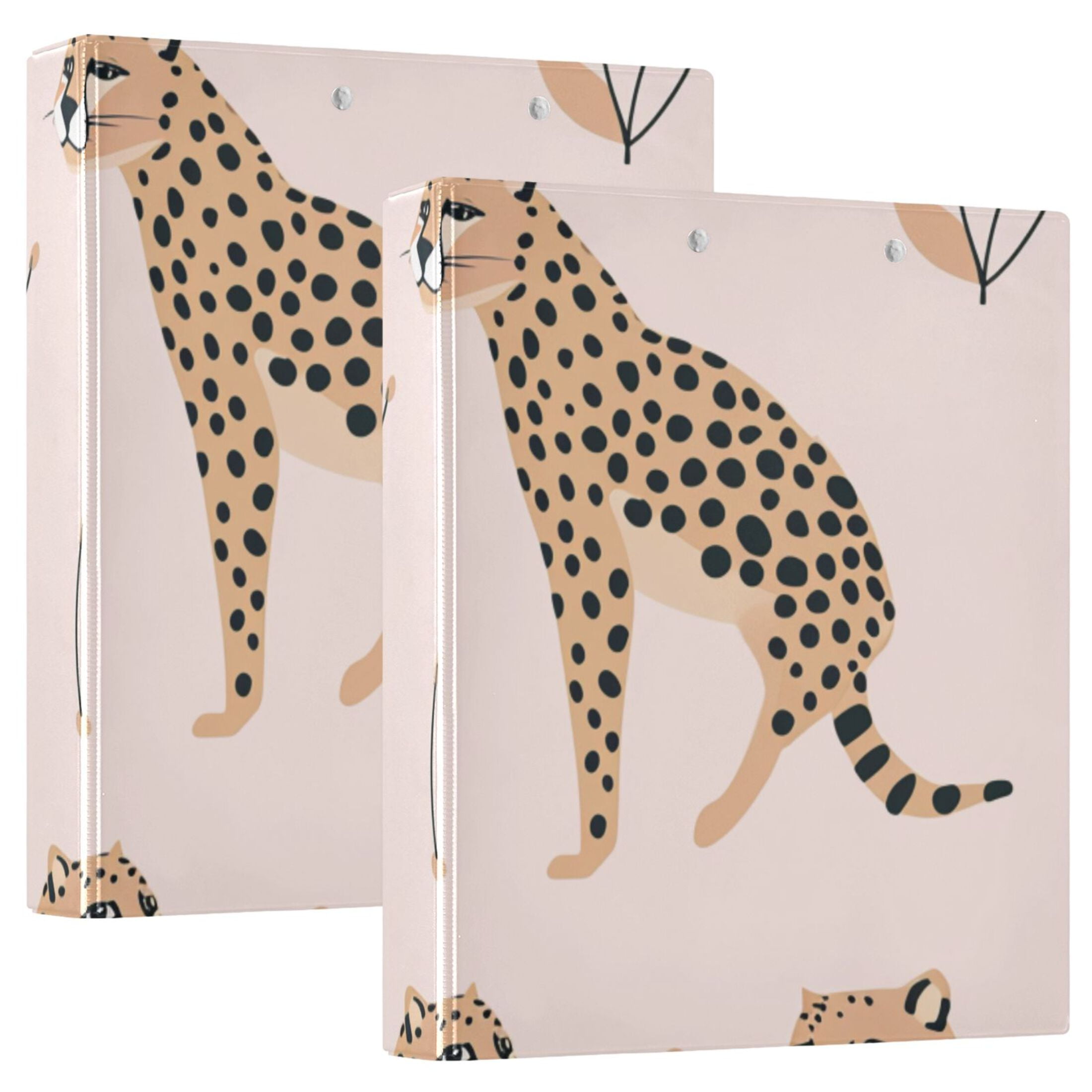 Cheetahes Leopard File Folder 3 Ring Binders 1.5 inch Hardcover File ...