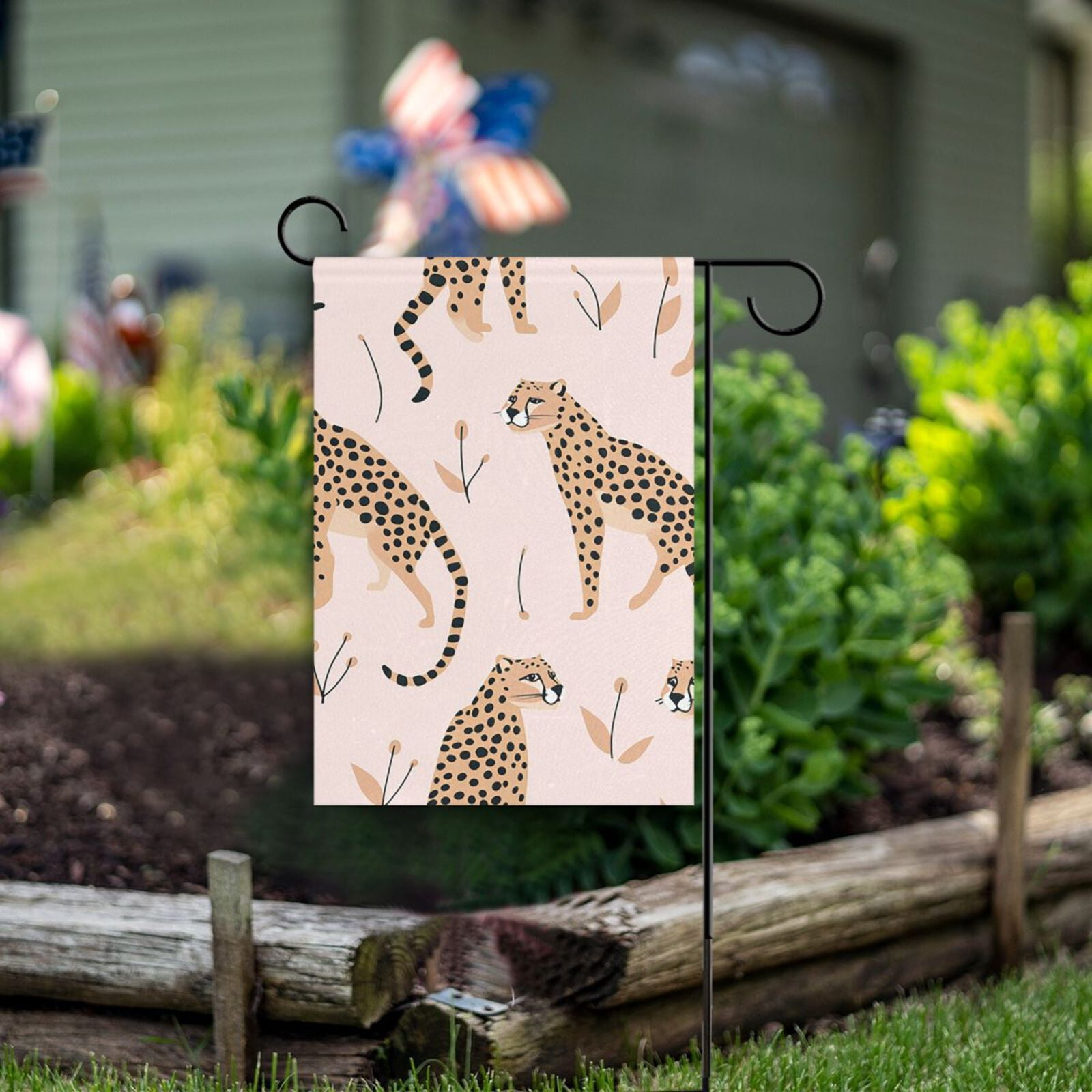 Cheetahes Leopard Garden Flag Double Sided Outdoor Banners for ...