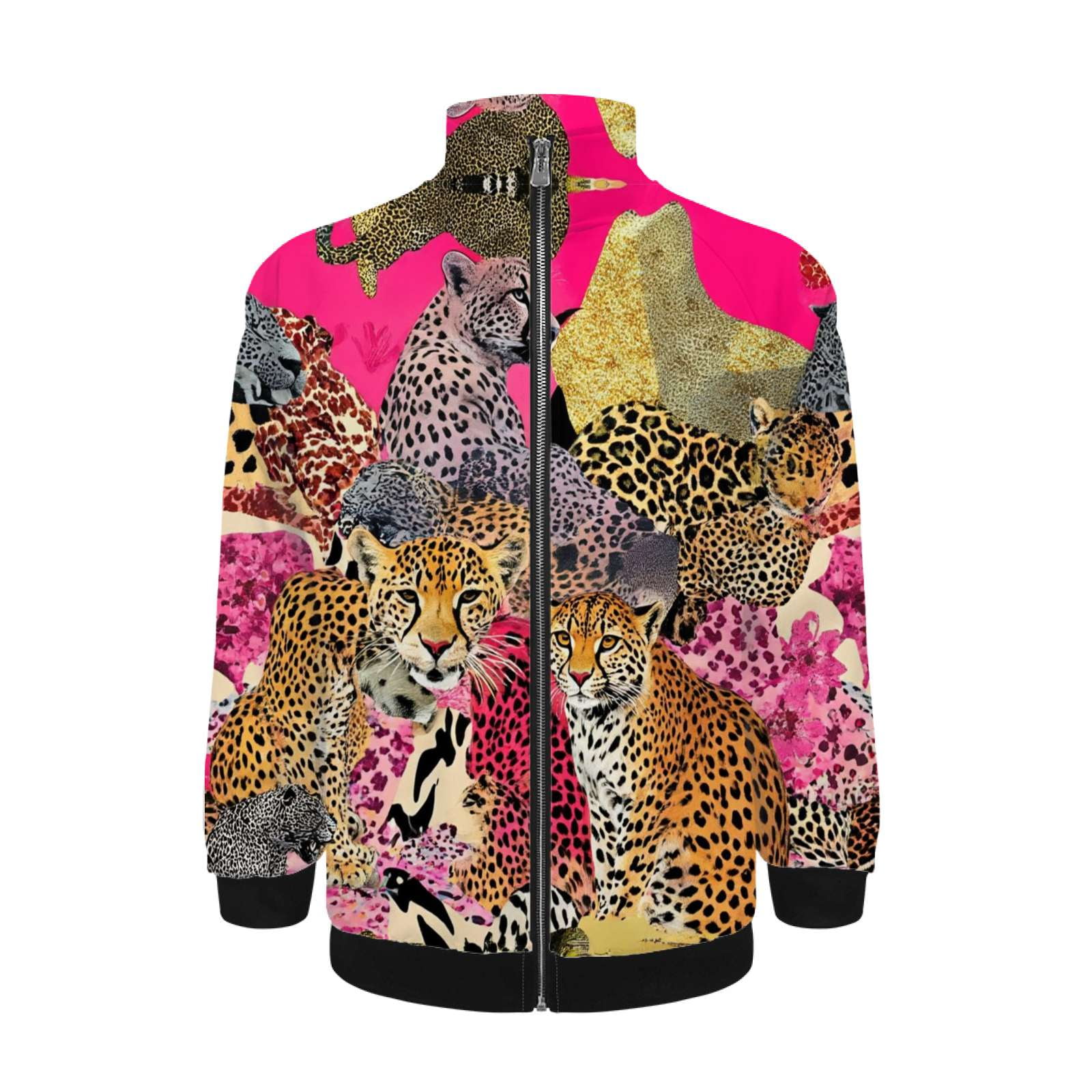 Cheetahs Pink Floral Jungle Print Jacket Men's Street Cool Long Sleeves ...