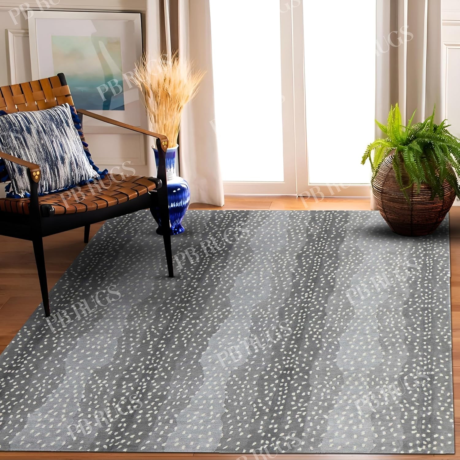 Cheetha Gray 2'.6" X 9' Area Rug Handcrafted Motif Floral Design ...