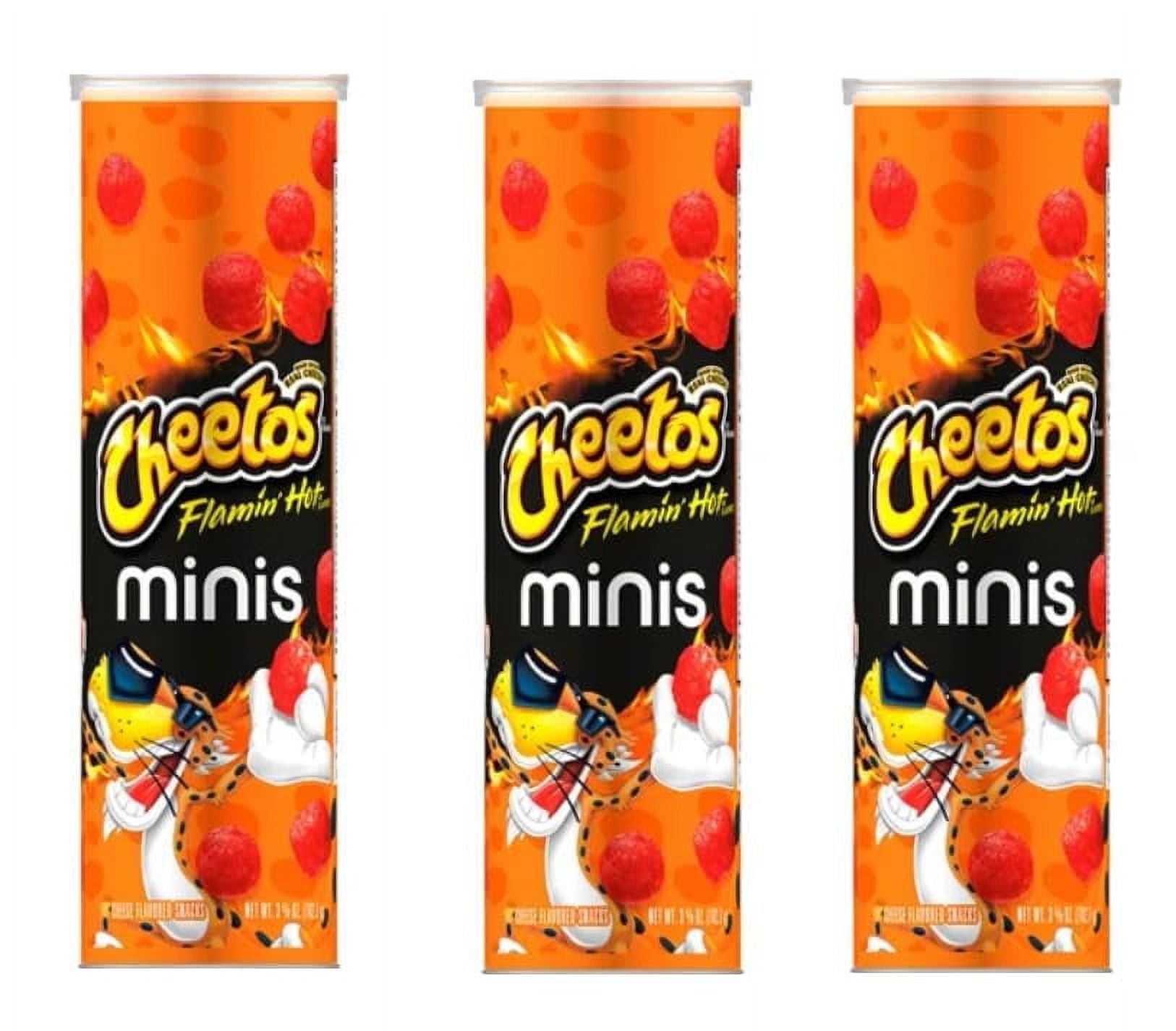 Cheeto Minis Flamin' Hot Cheese HYZ01 Flavored Canisters 3.625 oz, 3 Pack - Walmart.com