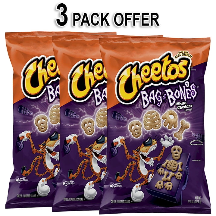 Cheetos Bag of Bones, White Cheddar Cheese Flavored Snacks, 7.5 oz (3 ...
