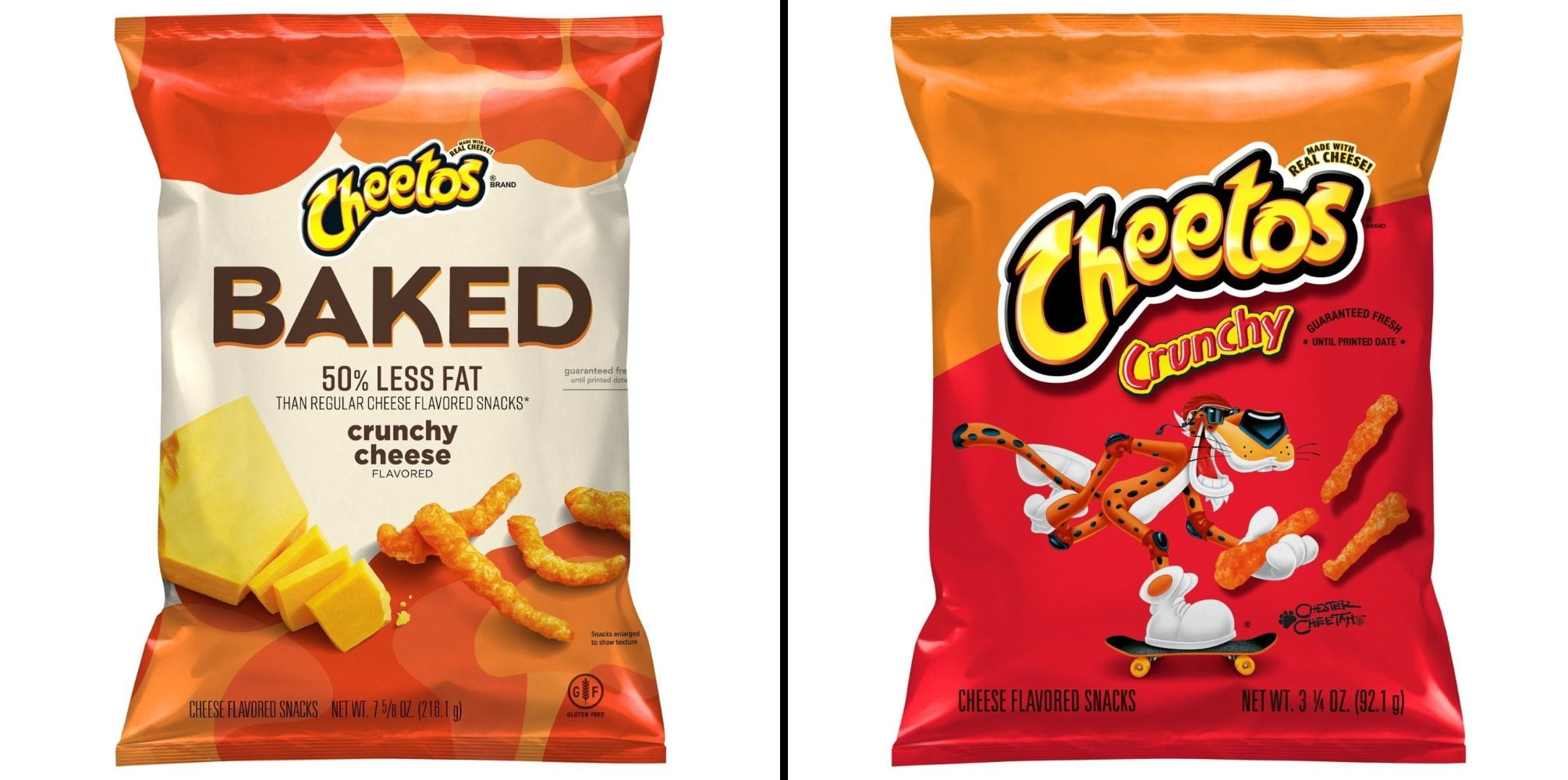 Cheetos Baked Crunchy Cheese Snacks 7.62 oz & Cheetos Crunchy Cheese ...