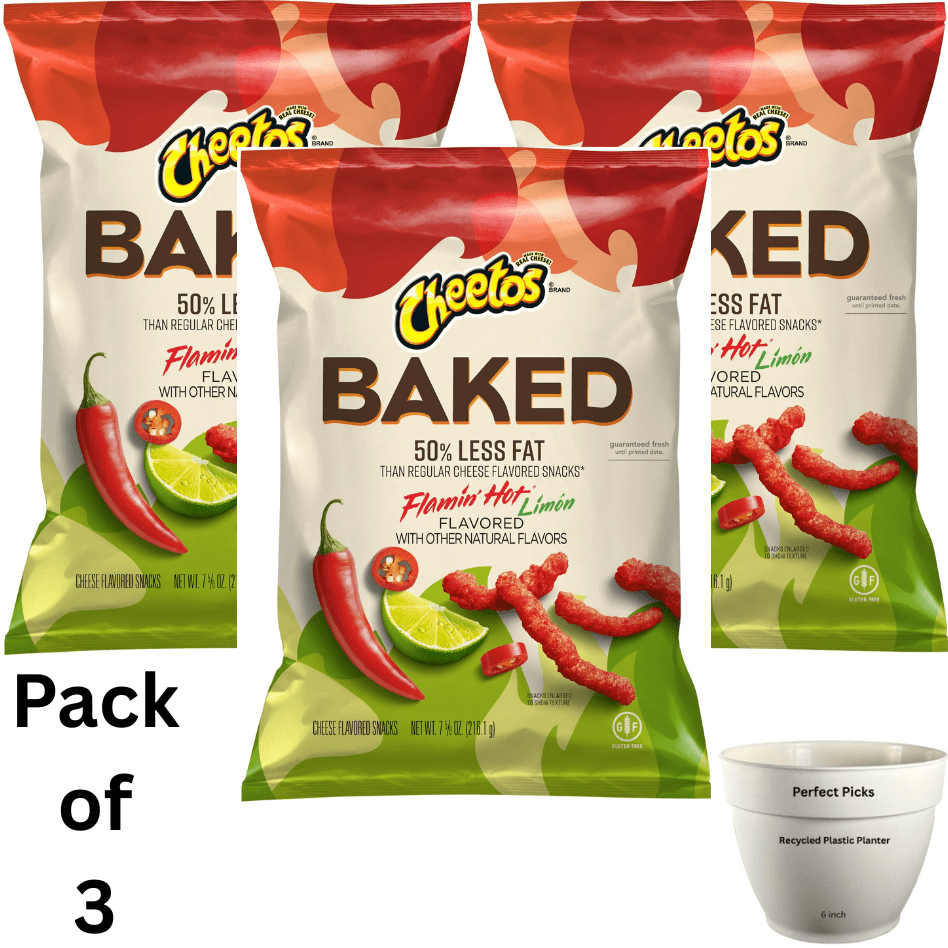 Cheetos Baked Flamin' Hot Limon Flavored Snack Chips, 7.6 Ounce Bag ( 3 Pack ) - Walmart.com