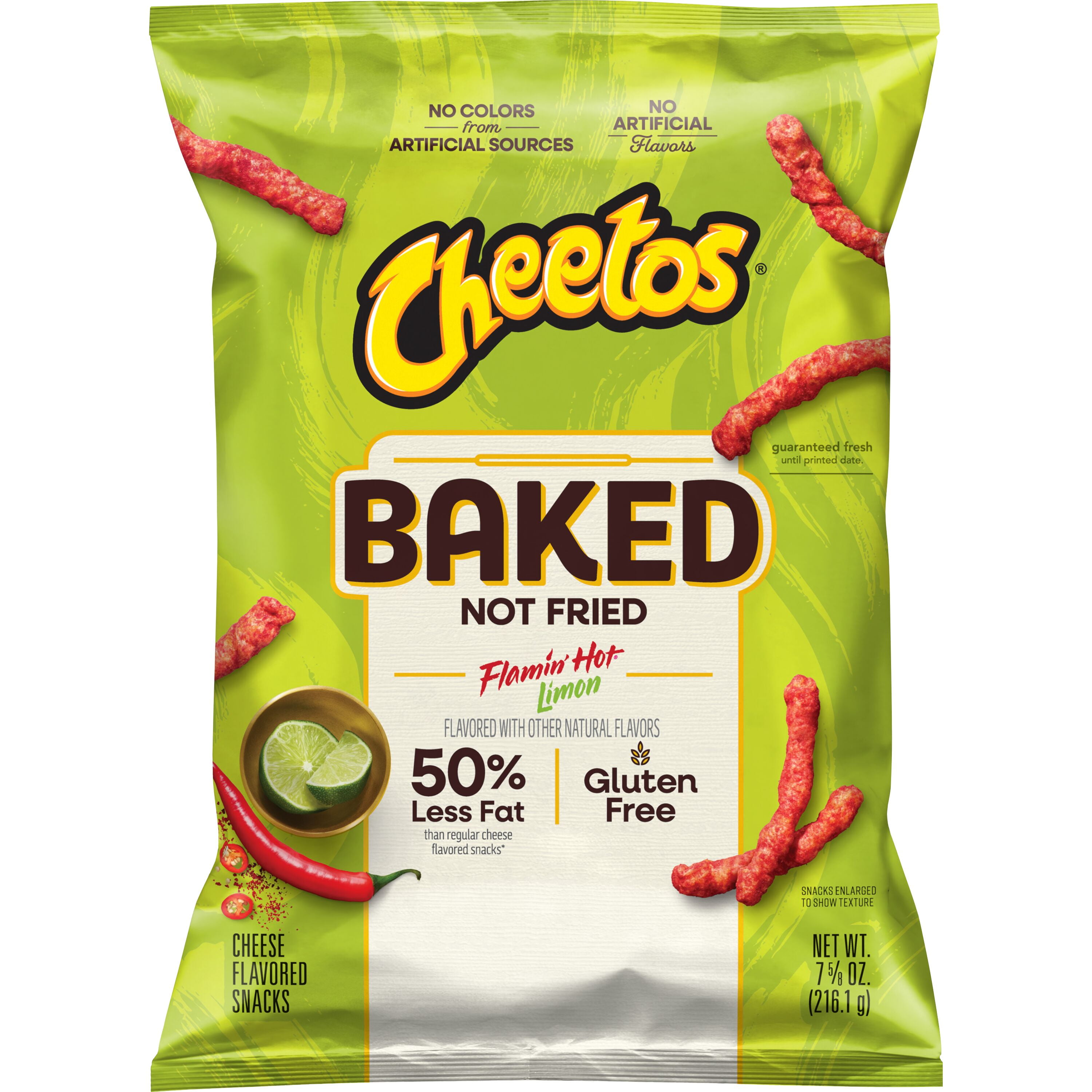 BAKED CHEETOS, Crunchy Snacks, 50% Less Fat, Flamin‚Äô Hot Limon ...