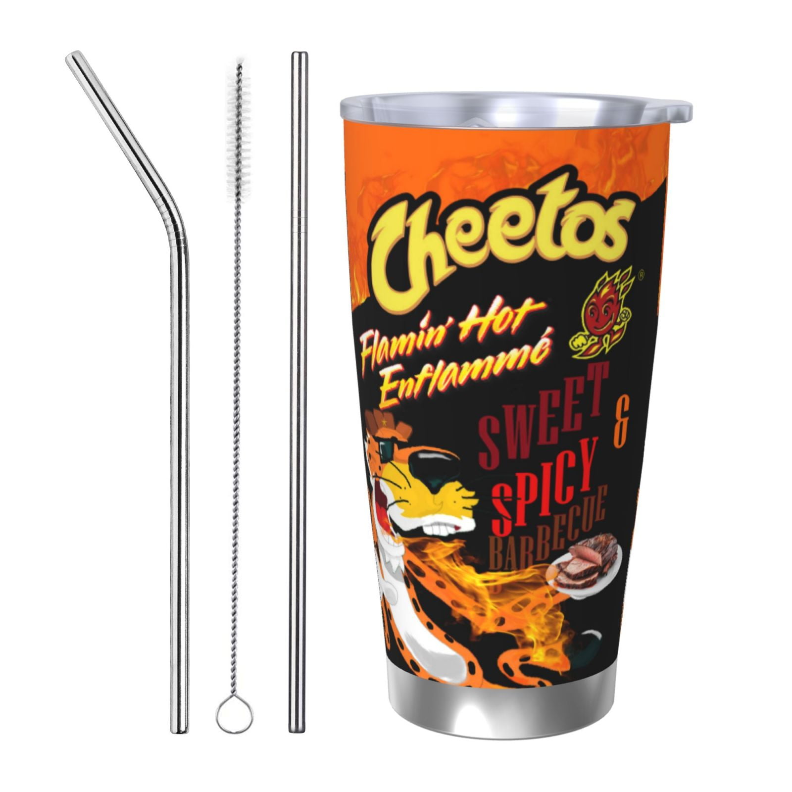 Cheetos Car Cup with Straw Three-piece Set Insulated Travel Coffee Mug ...