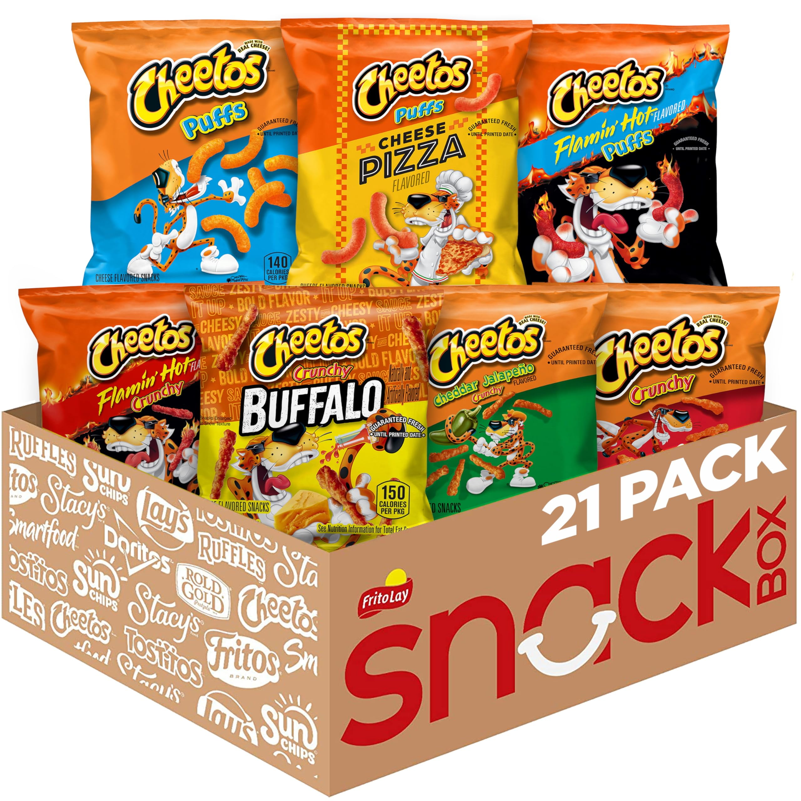 Cheetos Cheese Flavored Snacks IRF13 Variety Pack of Chips (Pack of 21 ...