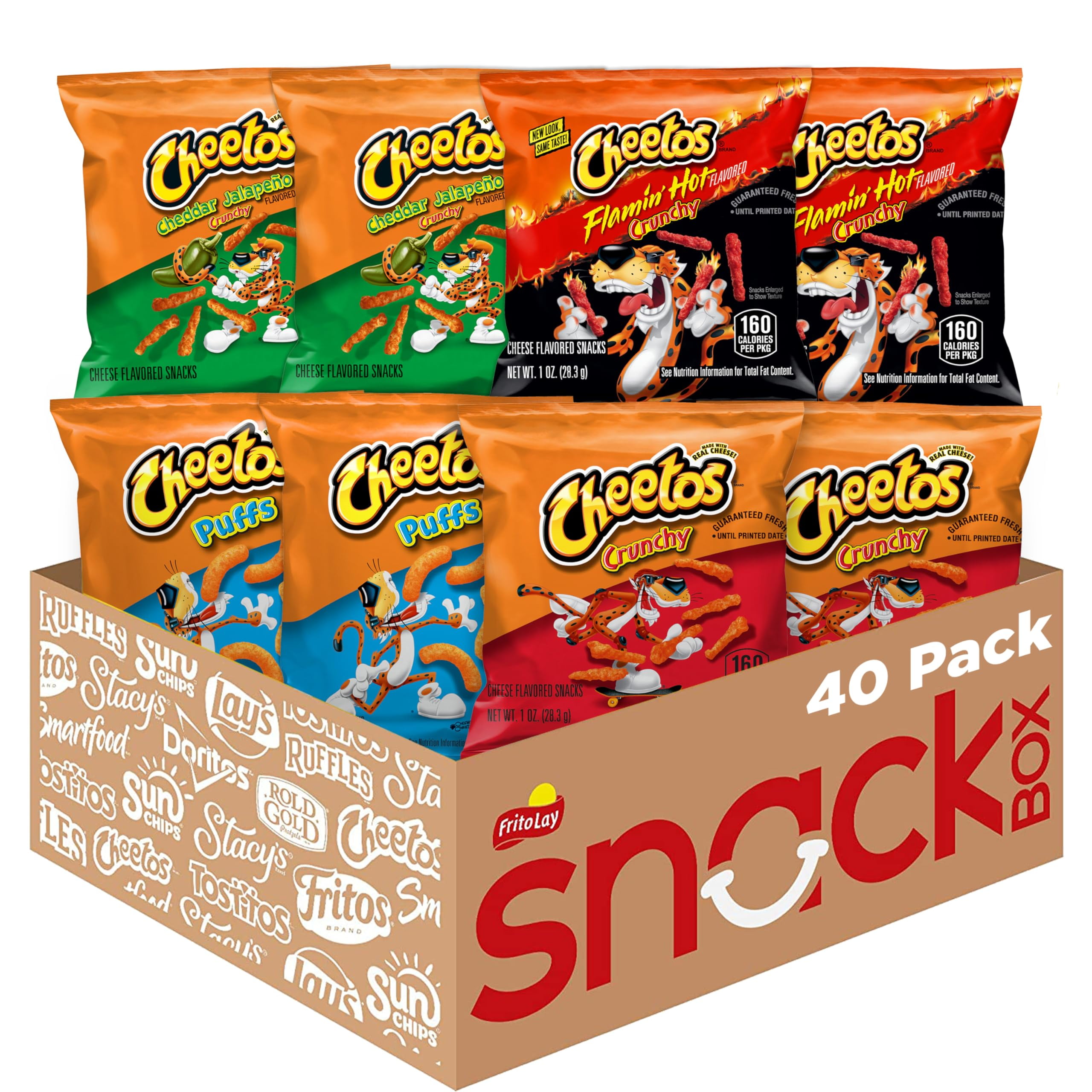 Cheetos Cheese Flavored Snacks, Variety Pack, (Pack of 40) RED4 ...