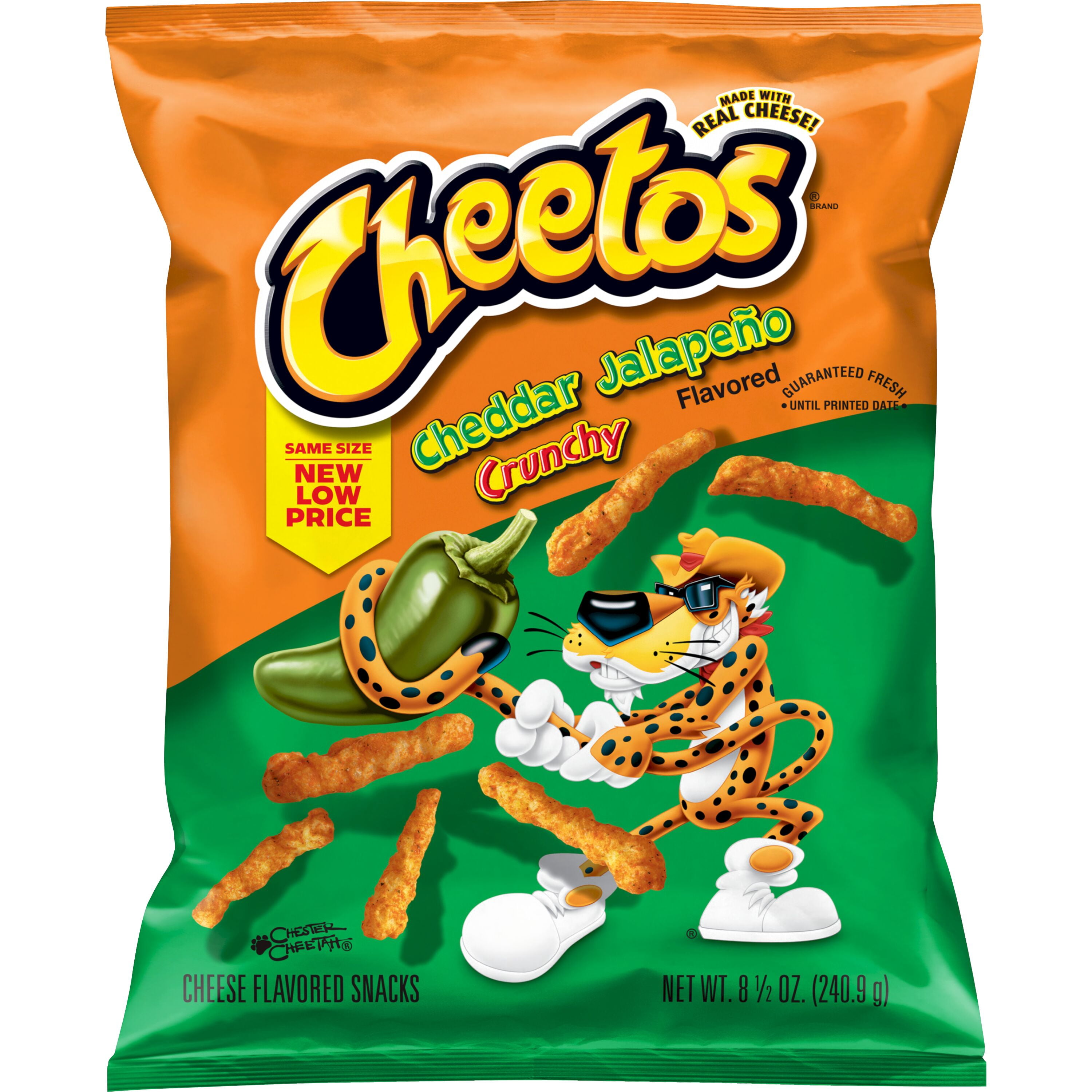 Cheetos Crunchy Cheddar Jalapeno Cheese Puff Chips, 8.5 oz - Walmart.com
