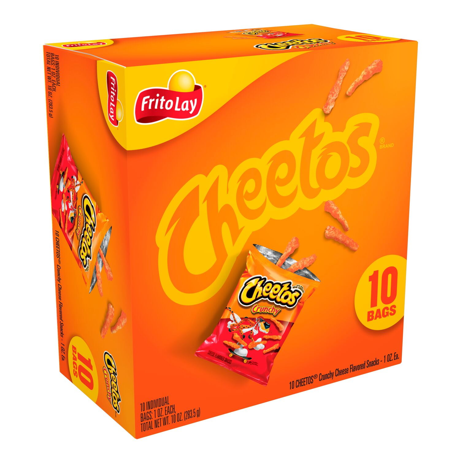 Cheetos Crunchy Cheese Flavored Snack Chips, 1 oz Bags, 10 Count ...