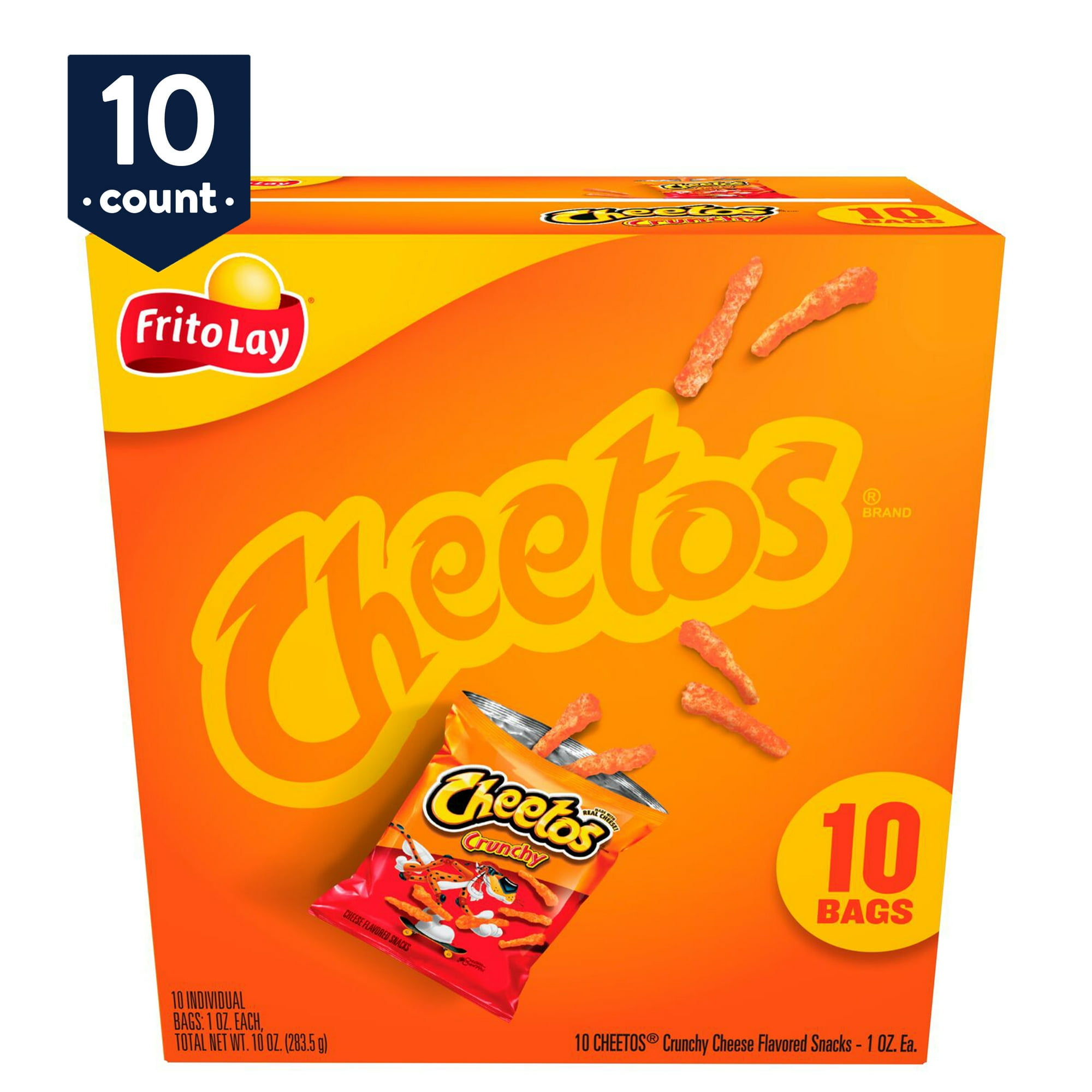 Cheetos Crunchy Cheese Flavored Snack Chips, 1 oz Bags, 20 Count ...