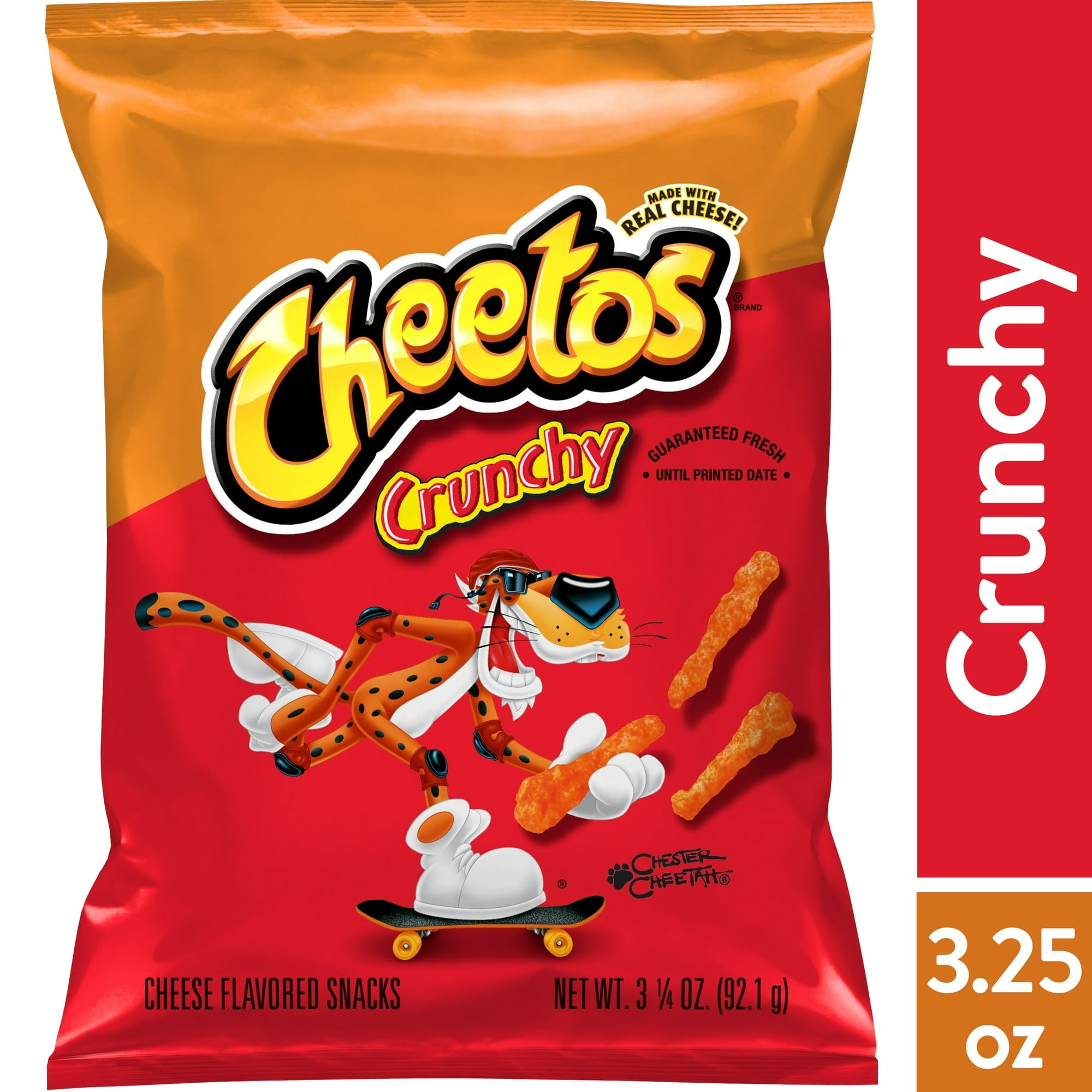 Cheetos Crunchy Cheese Flavored Snack Chips, 3.25 oz Bag-Pack Of 2 ...
