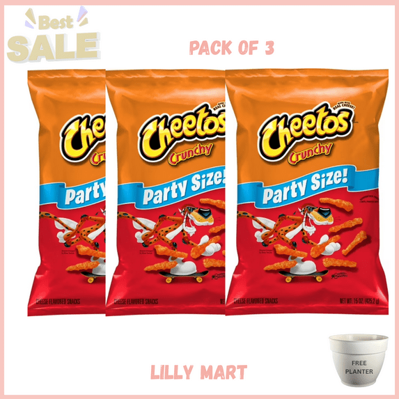 Cheetos Crunchy Cheese Flavored Snacks, 15 oz Bag pack of 3 - Walmart.com