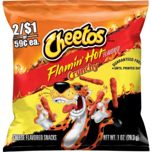 Cheetos Crunchy Cheese Flavored Snacks Flamin' Hot Flavored 1 Oz ...