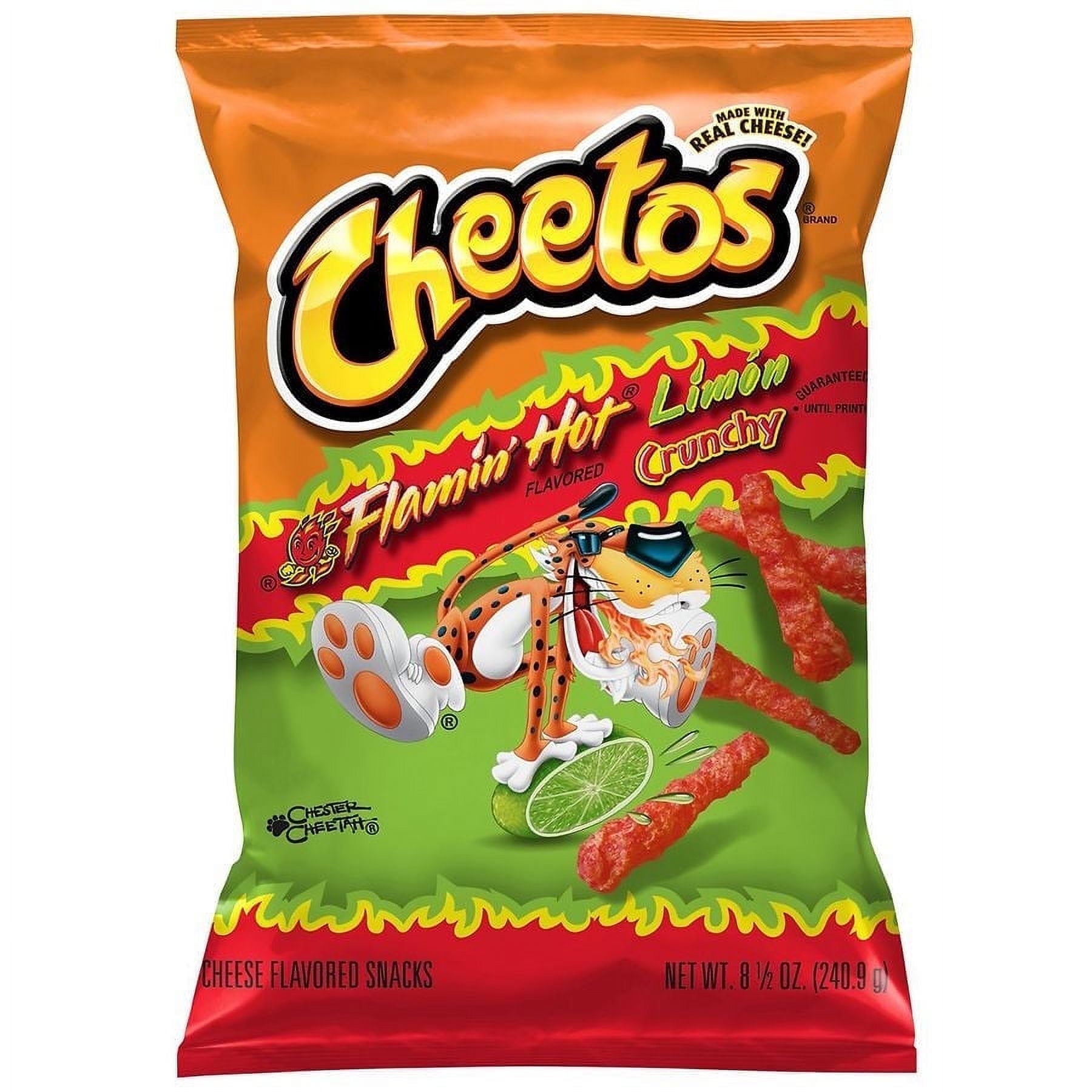 Cheetos Crunchy Cheese Flavored Snacks Flamin' Hot Limon 8.5Oz ...