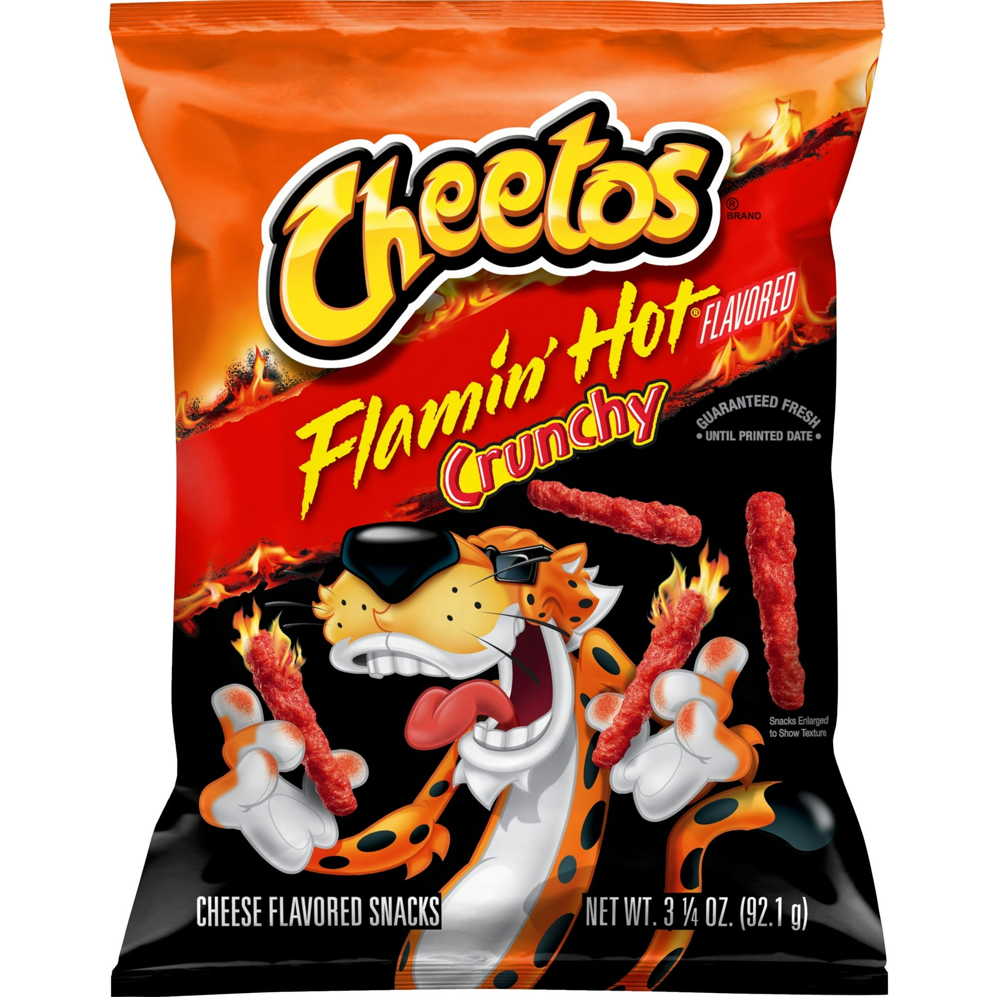 Cheetos Crunchy Cheese Flamin' Hot Flavored Snacks, 3.25 oz Bag (Pack 2 ...
