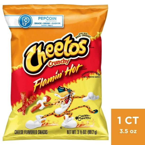 Cheetos Crunchy Flamin' Hot Cheese Flavored Snacks - 3.5oz - Walmart ...