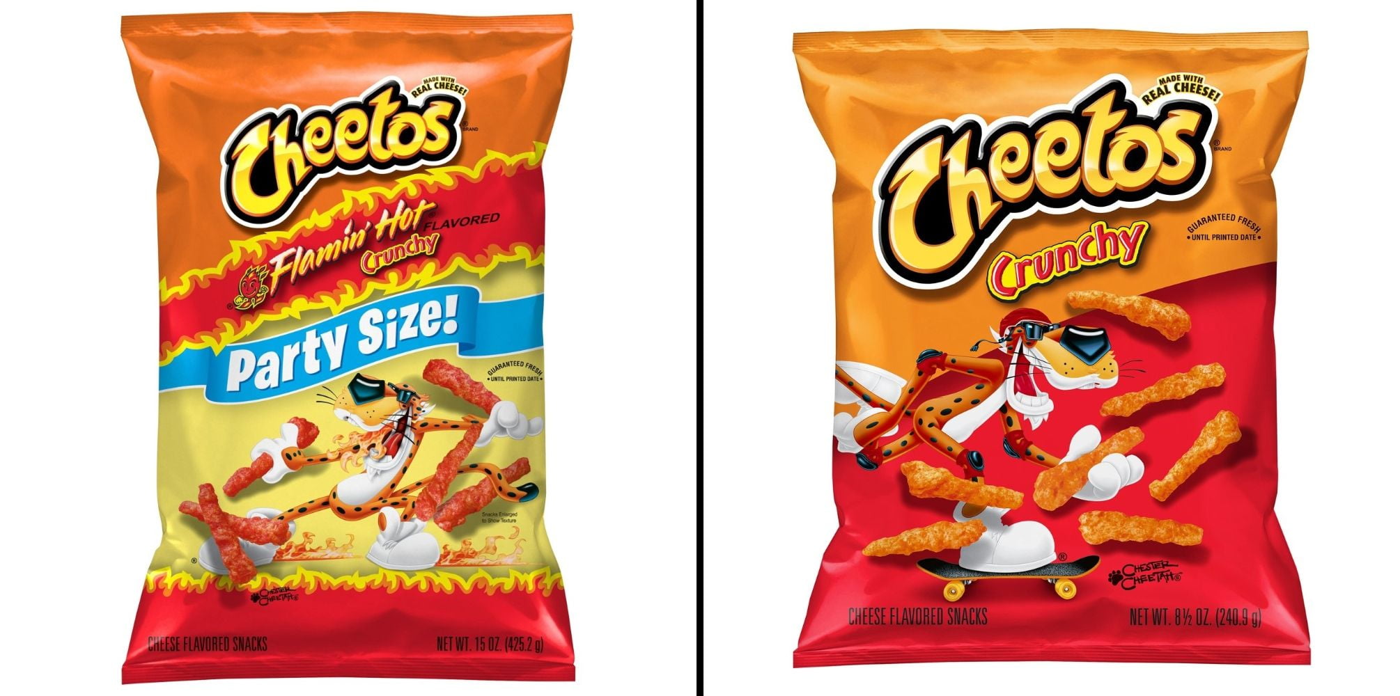 Cheetos Crunchy Flamin' Hot Cheese Snacks 15 oz & Cheetos Crunchy ...