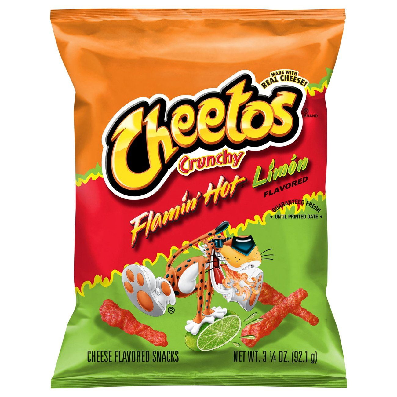 Cheetos Crunchy Flamin' Hot Limon Cheese Flavored Snacks - 3.25 oz ...