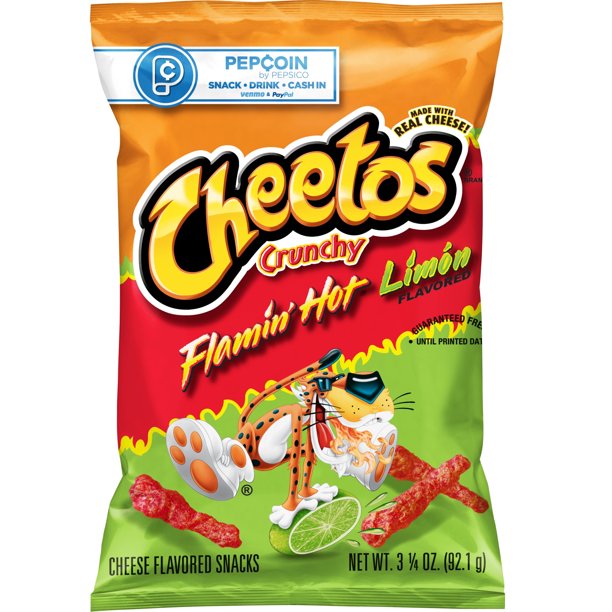 Cheetos Crunchy Flamin Hot Limon Cheese Flavored Snacks 3.75 Ounce ...