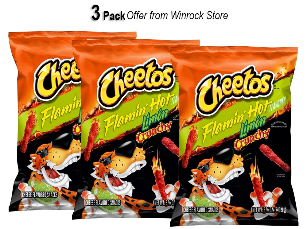 Cheetos, Crunchy Flamin' Hot Limon, Cheese Flavored Snacks, 8.5 Ounce ...