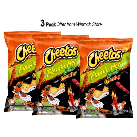 Cheetos, Crunchy Flamin' Hot Limon, Cheese Flavored Snacks, 8.5 Ounce ...