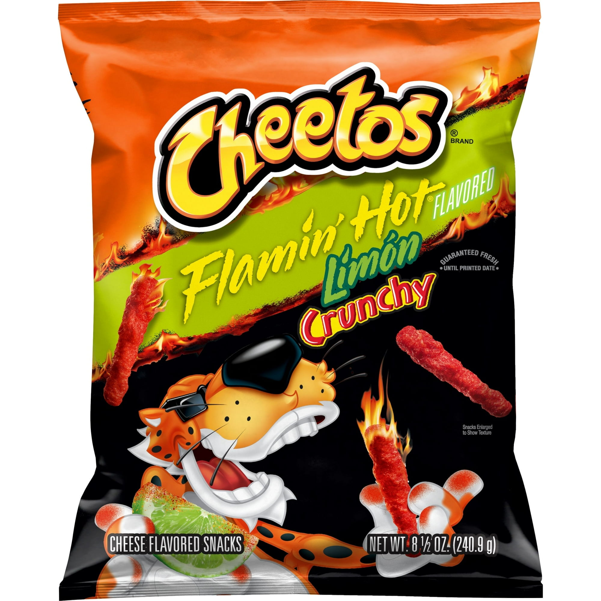 Cheetos, Crunchy Flamin' Hot Limon, Cheese Flavored Snacks, 8.5 Ounce ...