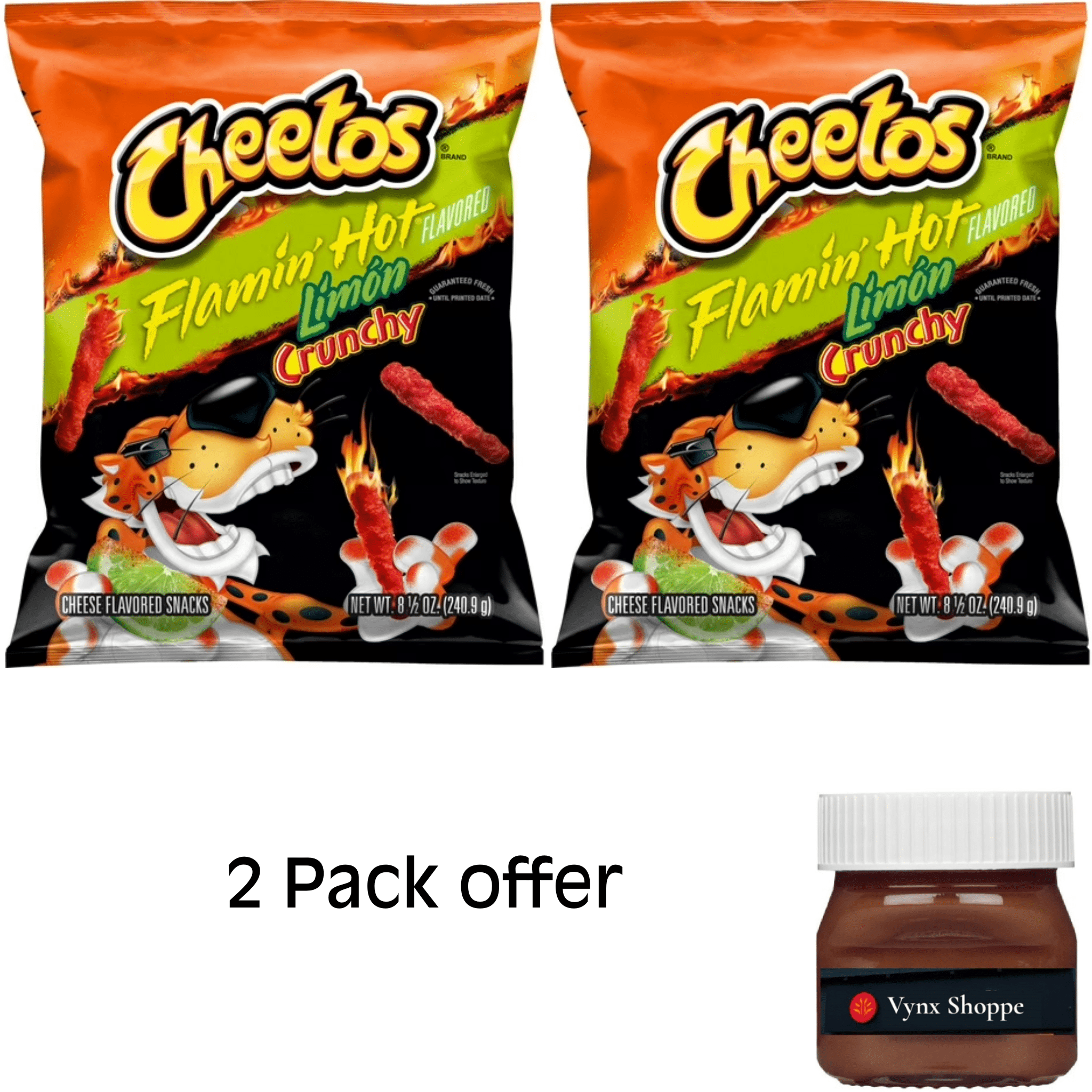 Cheetos Crunchy Flamin' Hot Limon, Cheese Flavored Snacks, 8.5 ounce ...