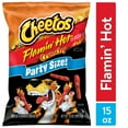 Cheeto's Crunchy Flamin' Hot, Party Size Bag, 15oz Cheese Flavored ...