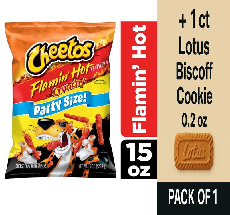 Cheetos Flamin Hot Crunchy Chips Party Size 15 oz - Pack of 1 & Lotus ...