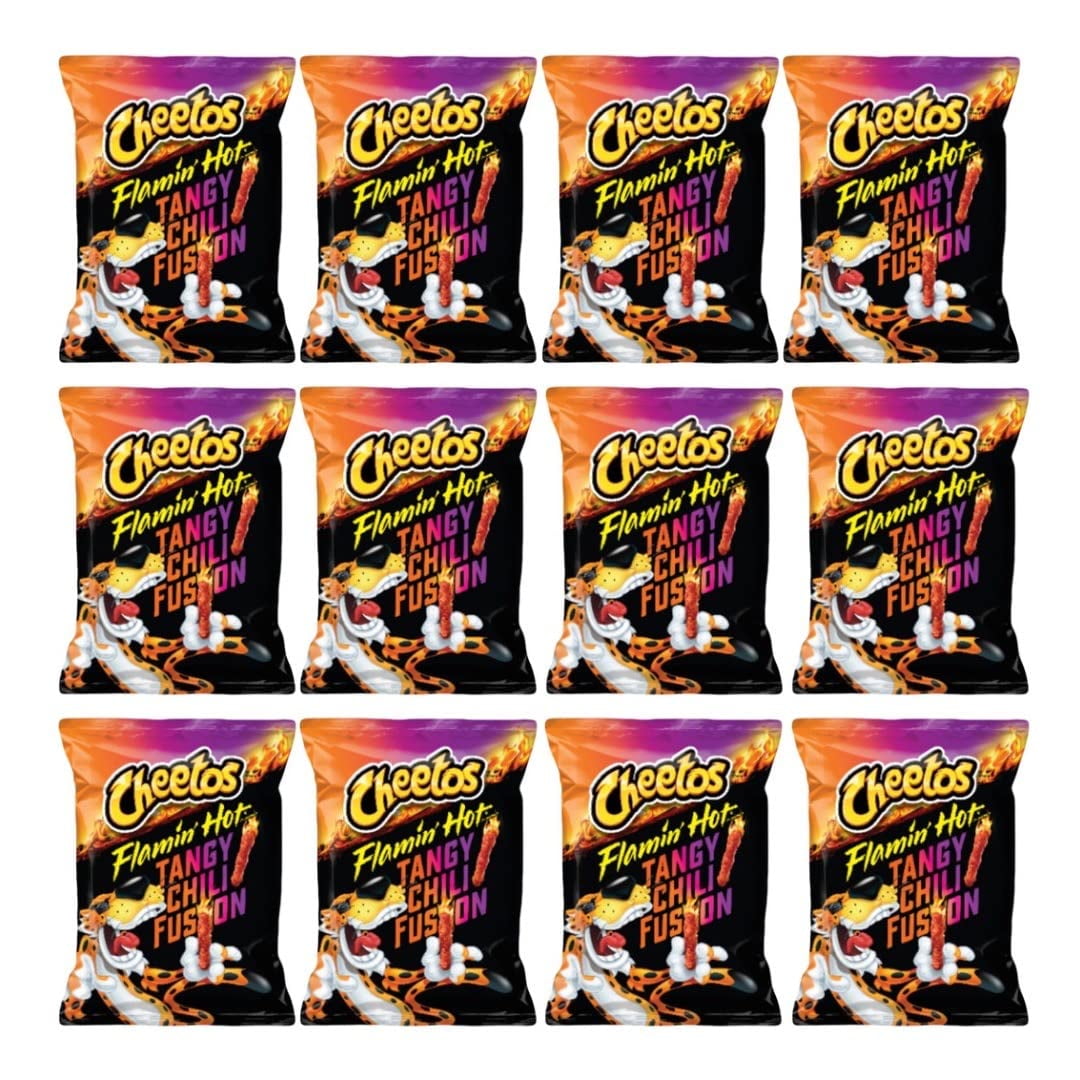 Cheetos Flamin Hot Tangy Chili | Pack of 6 or 12 | 3.25 Oz Chip Bags | Cheeto Flavored Snack ...