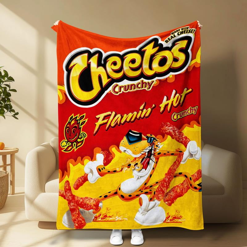 Cheetos Flamin' Hot Themed Lightweight Flannel Blanket, Featuring ...