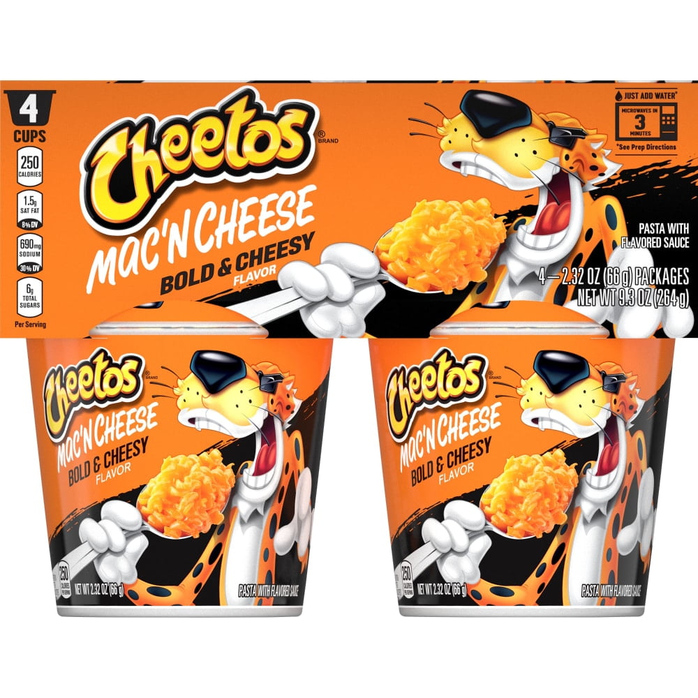 Cheetos Mac' N Cheese Snack Cups, 4 ct, 2.32 oz (Packaging may vary ...