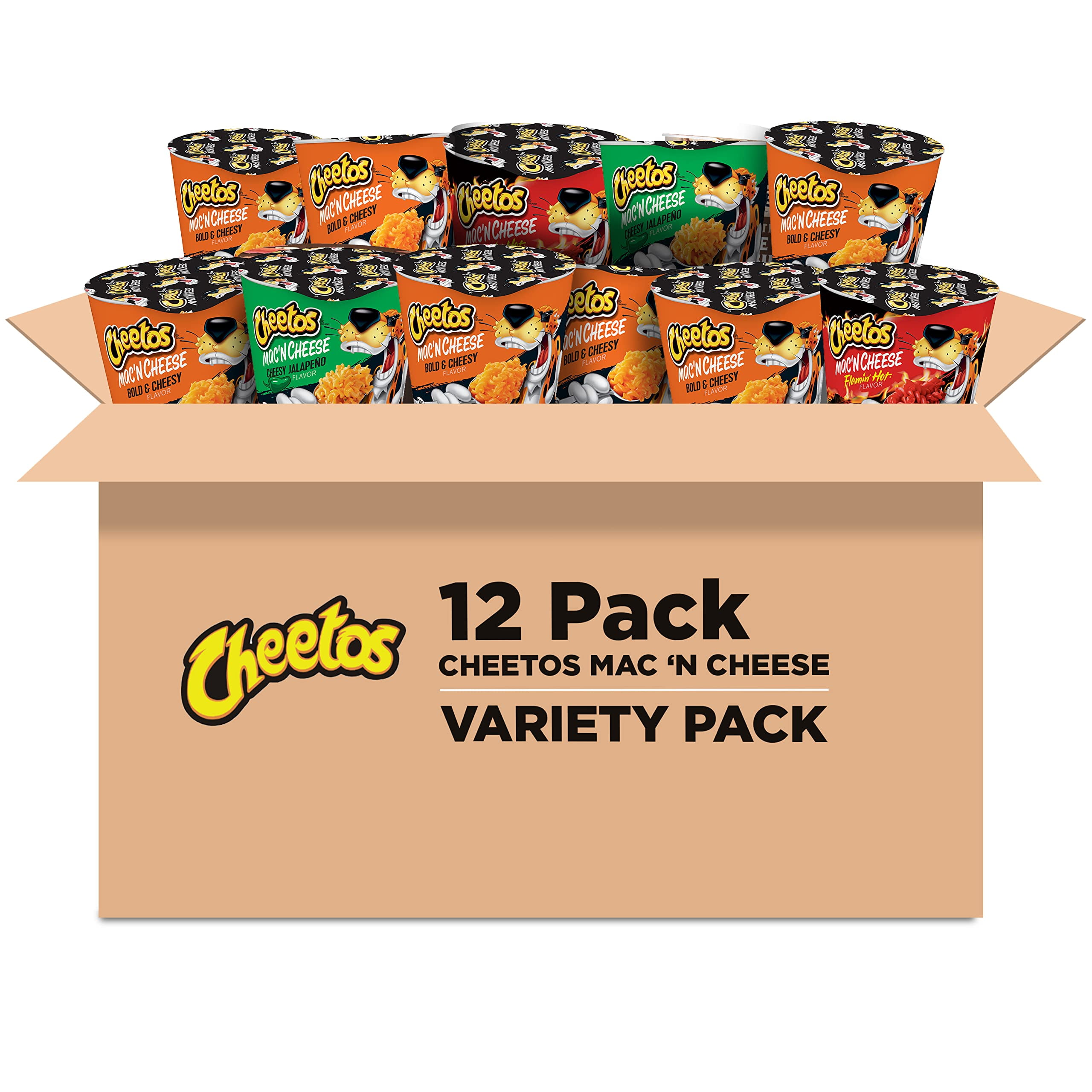 Cheetos Mac 'NITSC Cheese, 3 Flavor Variety Pack, (12 Cups) - Walmart.com