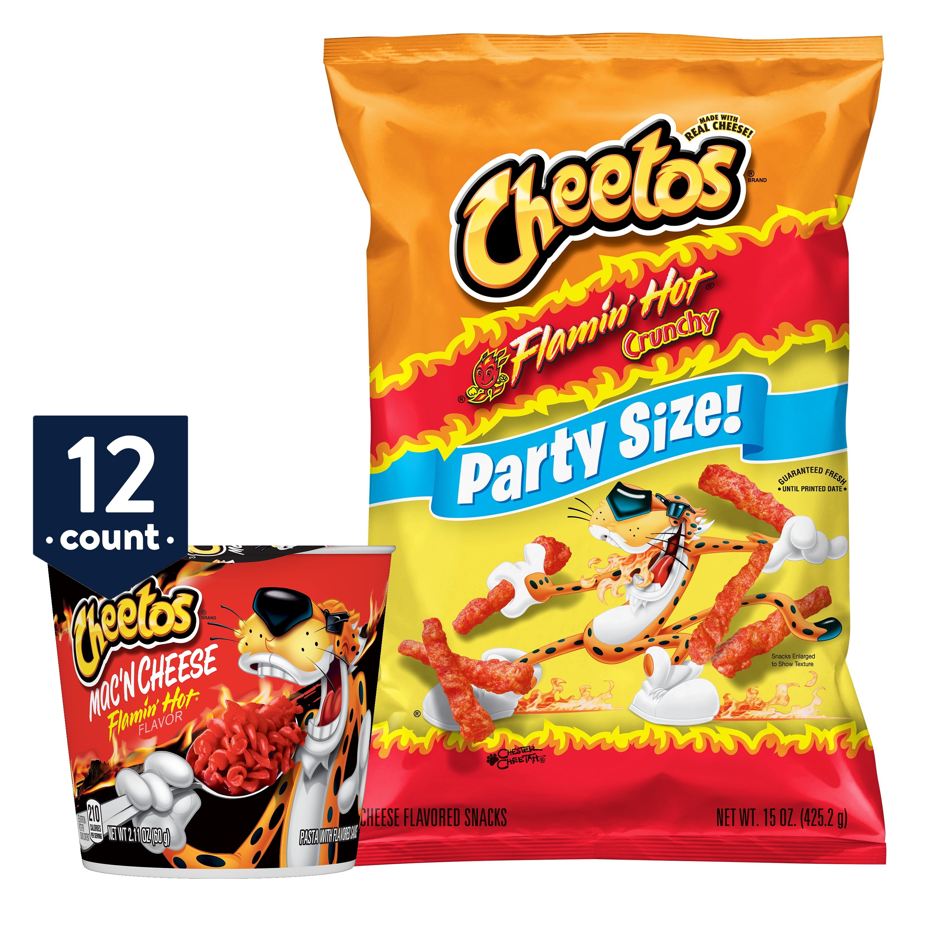 Cheetos Mac 'N Cheese, Flamin' Hot Flavor, 2.11 oz Cups, 12 Count and ...