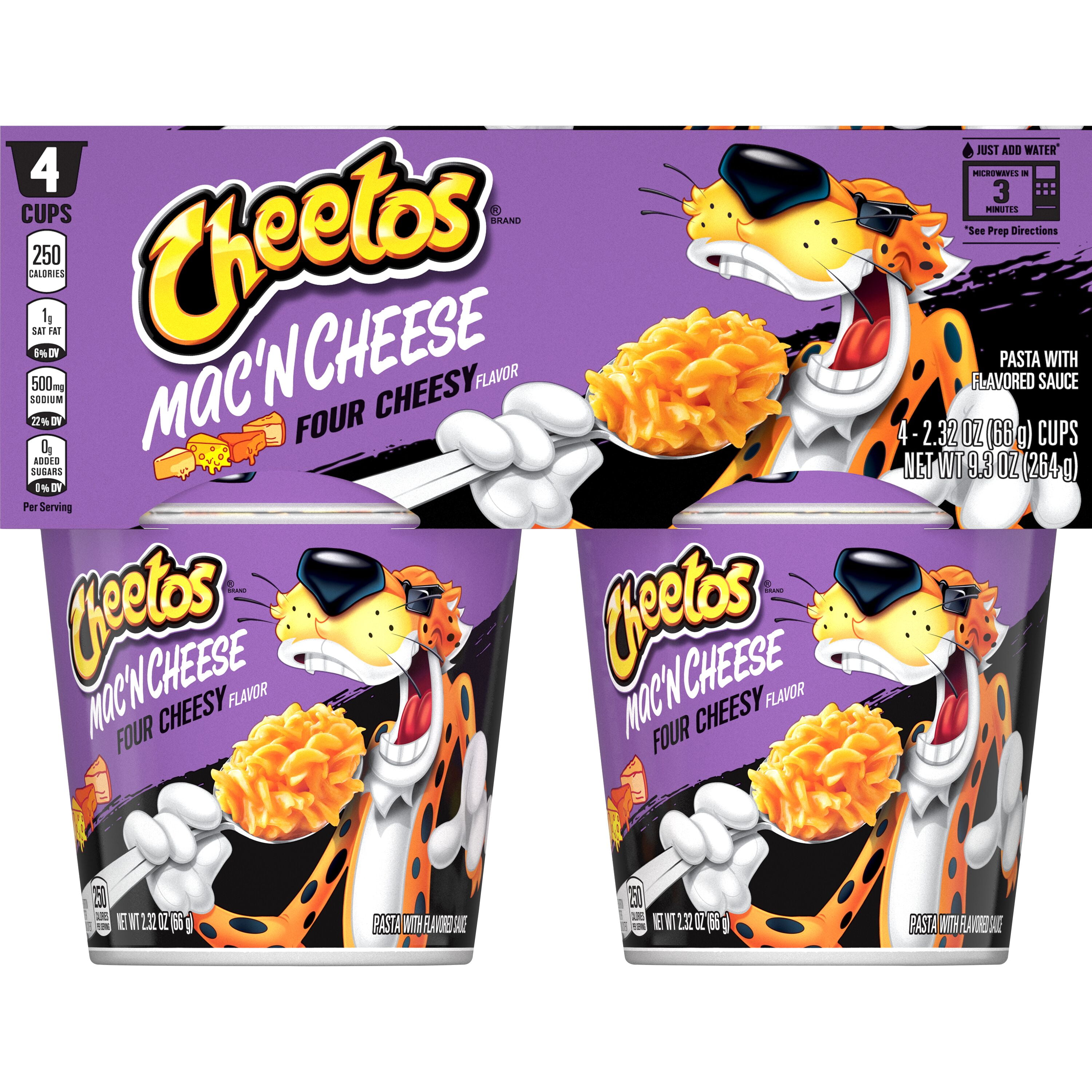 Cheetos Mac' n Cheese Four Cheesy Flavor, 2.32 OZ, 4 Count Cups ...
