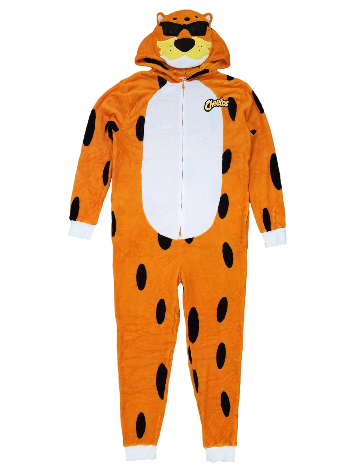 Cheetos Mens Chester Cheetah Fleece Costume Union Suit Hooded Pajamas X ...