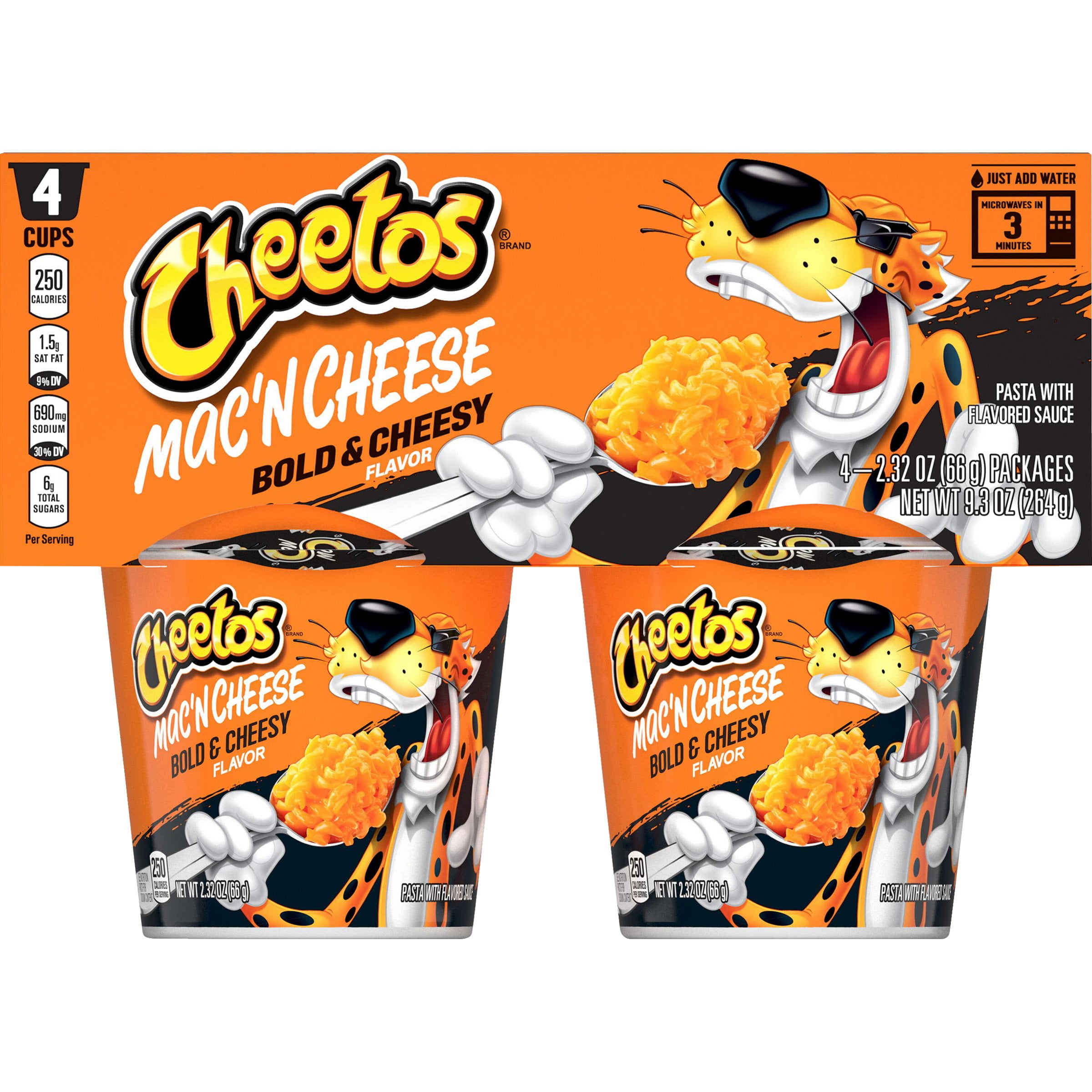 Cheetos Microwavable Bold & Cheesy Mac 'n Cheese Cups, 4 ct (Package ...