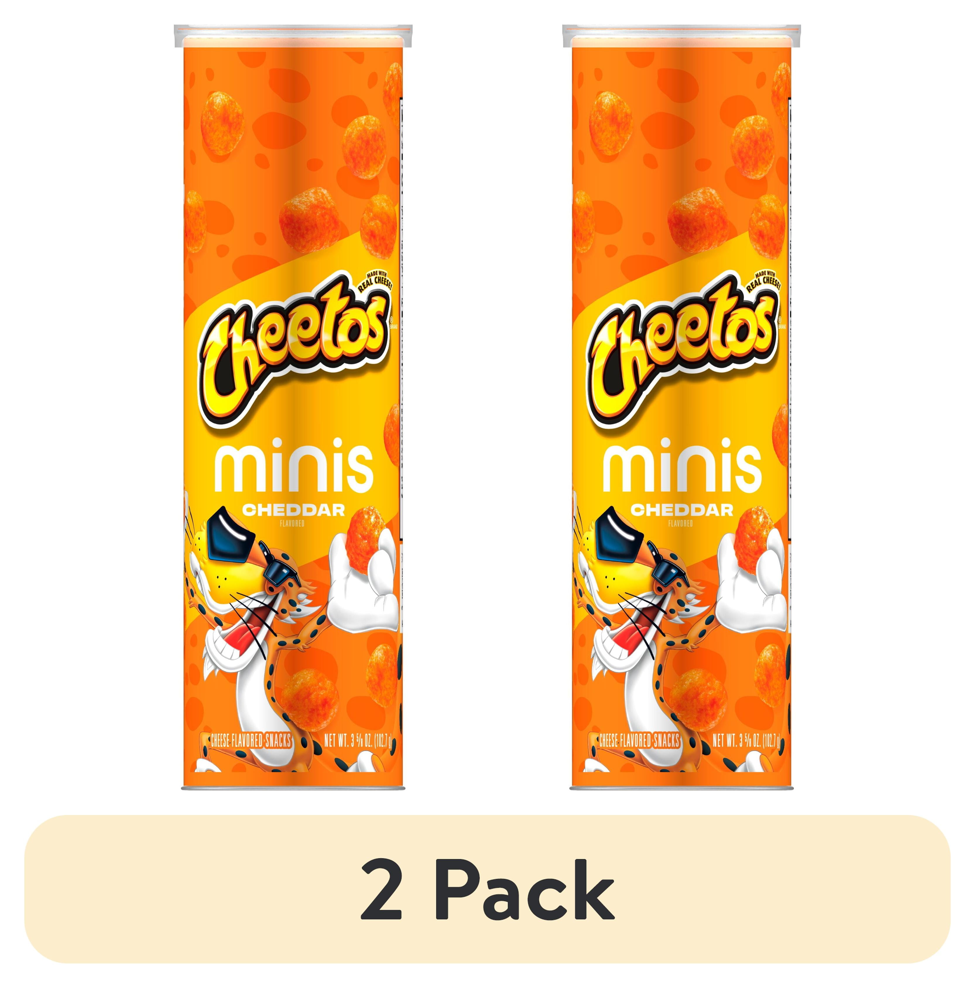 (2 pack) Cheetos Minis Cheddar Flavored Snack Chips, 3.625 oz, Canister ...