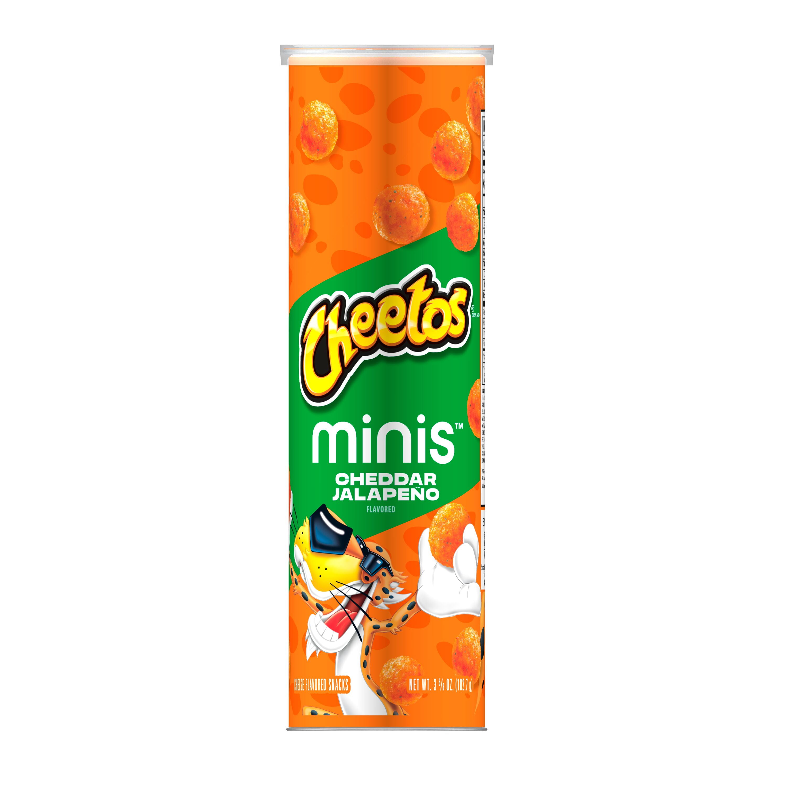 Cheeto's Cheddar Jalapeno Minis Snacks 3.625 Oz Canister Cheesy Crunch ...
