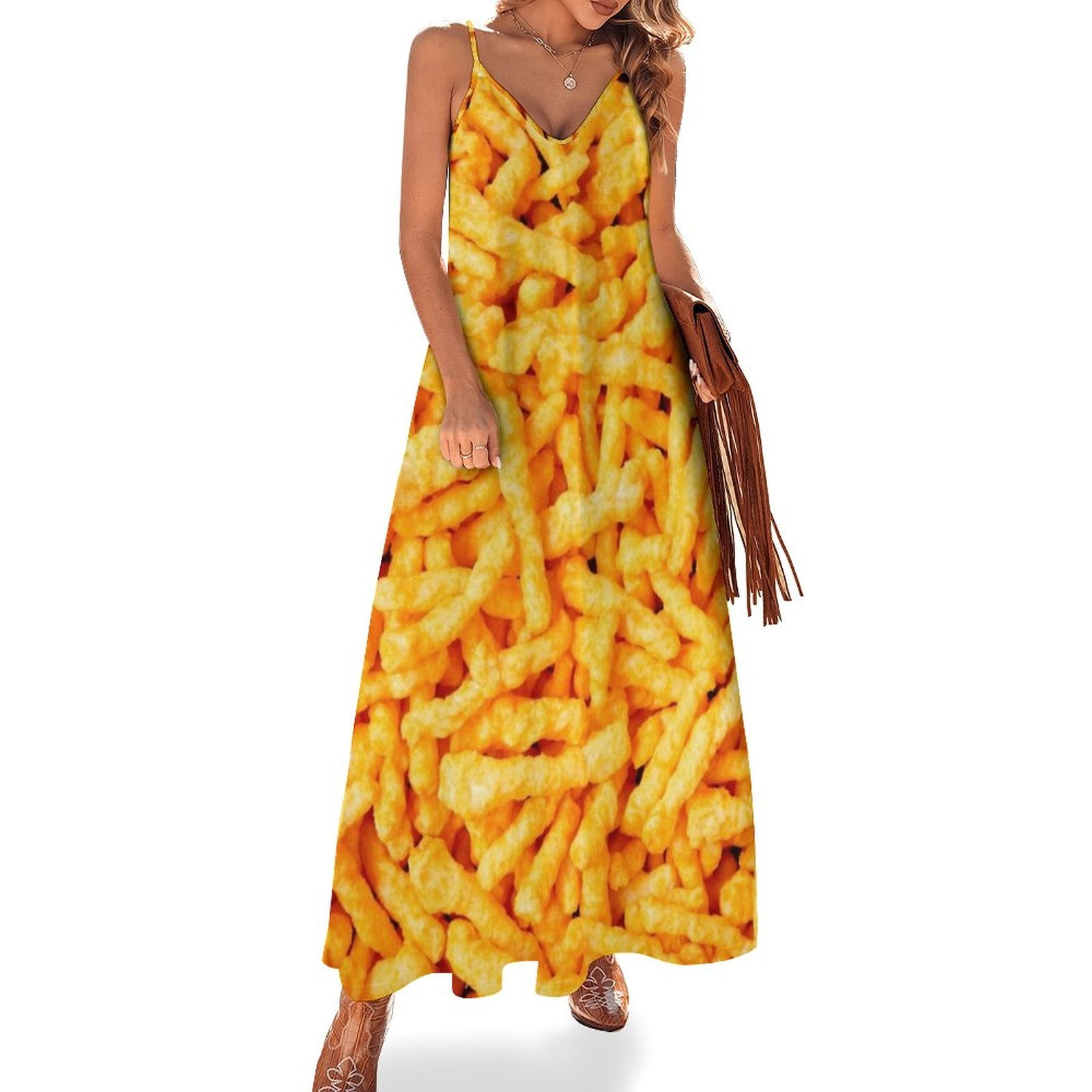 Cheetos Print Sleeveless Dress beach dress elegant guest wedding dress ...