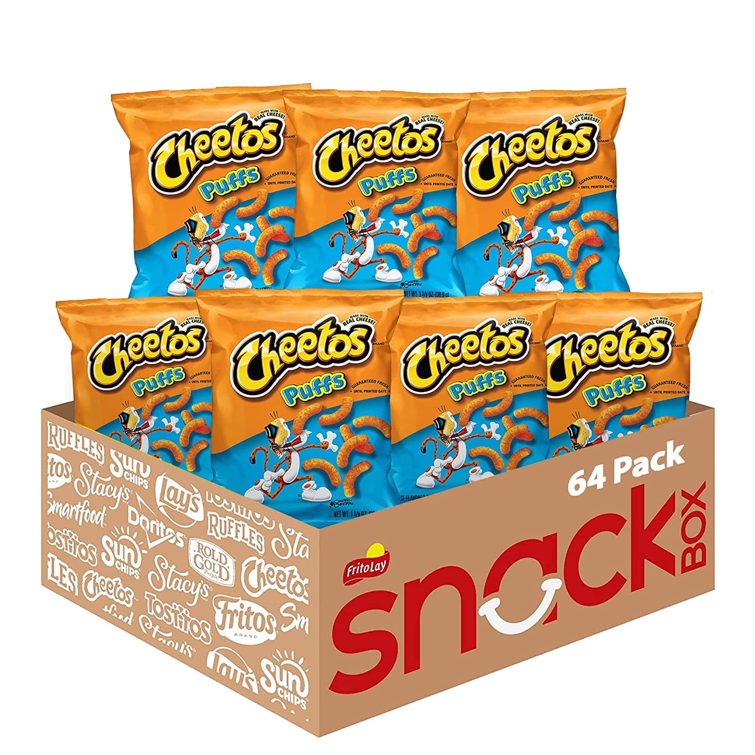 Cheetos Puffs Cheese Flavored Snacks, 1.375 Ounce (Pack of 64 ...