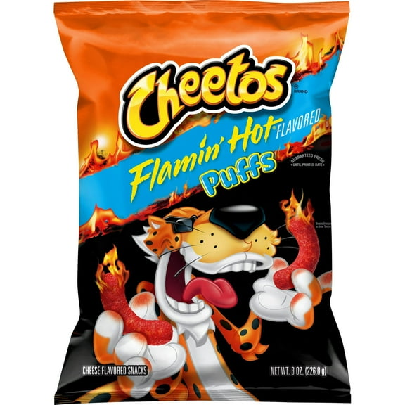 Cheetos Puffs Flamin' Hot Cheese Flavored Snacks, 8 oz(2 Packs ...