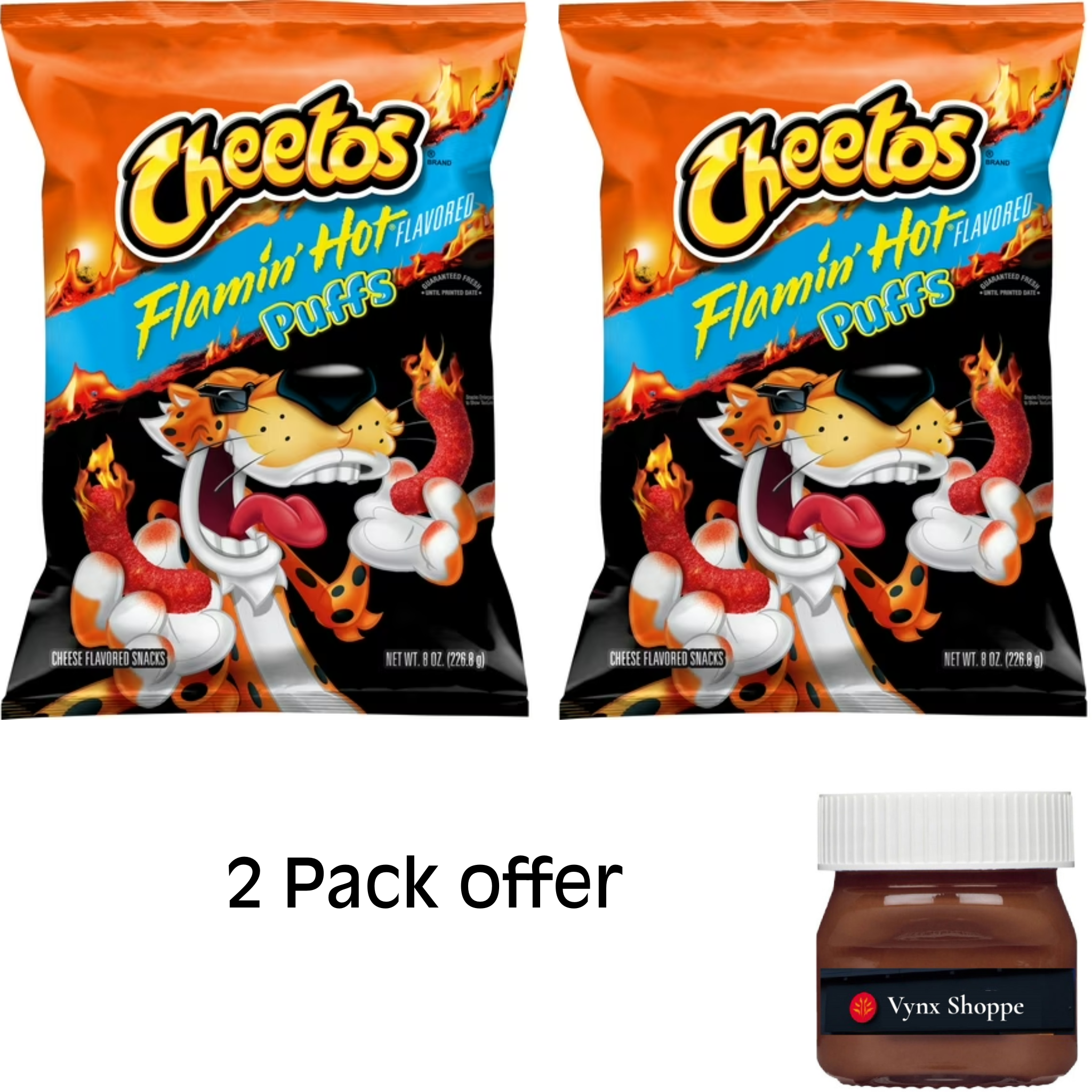 Cheetos Puffs Flamin' Hot Cheese Flavored Snacks, 8 oz (Packaging may ...