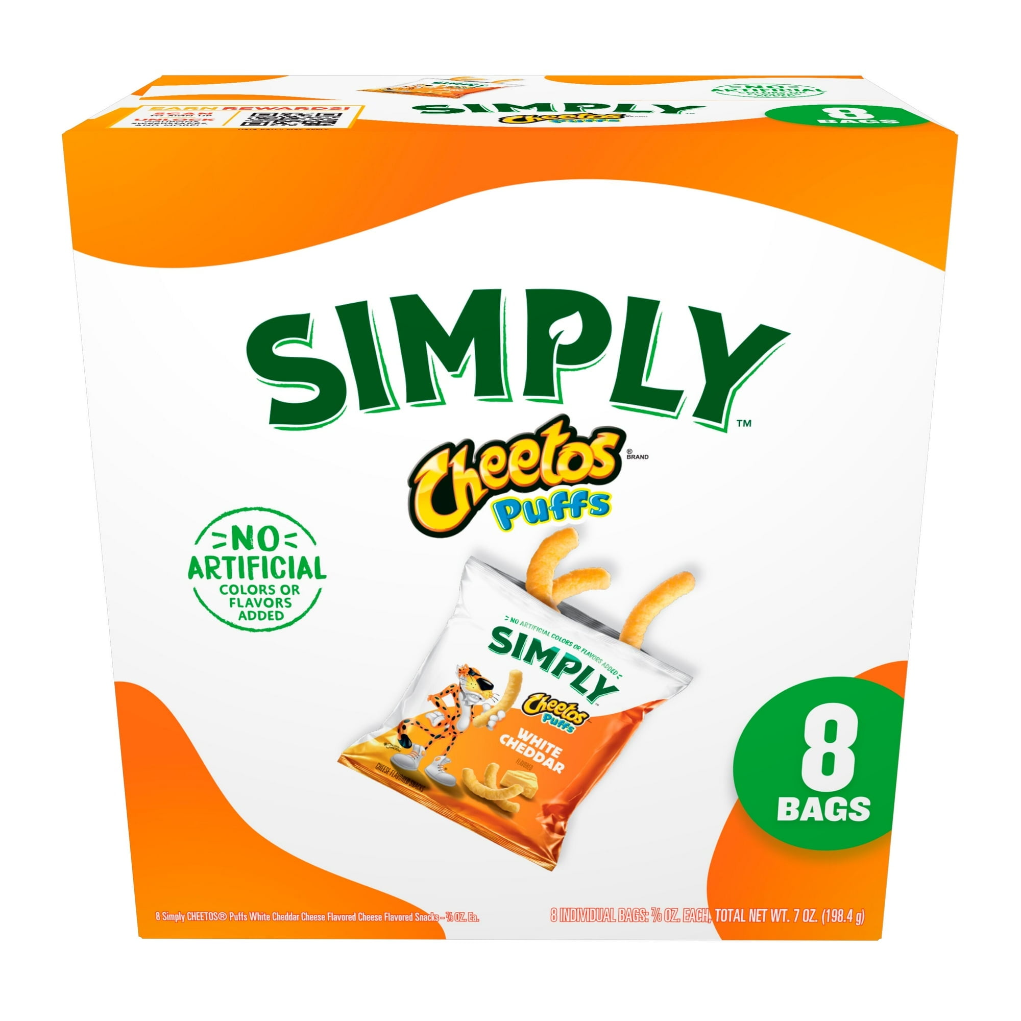 Cheetos Simply Puffs Cheese White Cheddar Flavored Snacks, 8 Count pack ...