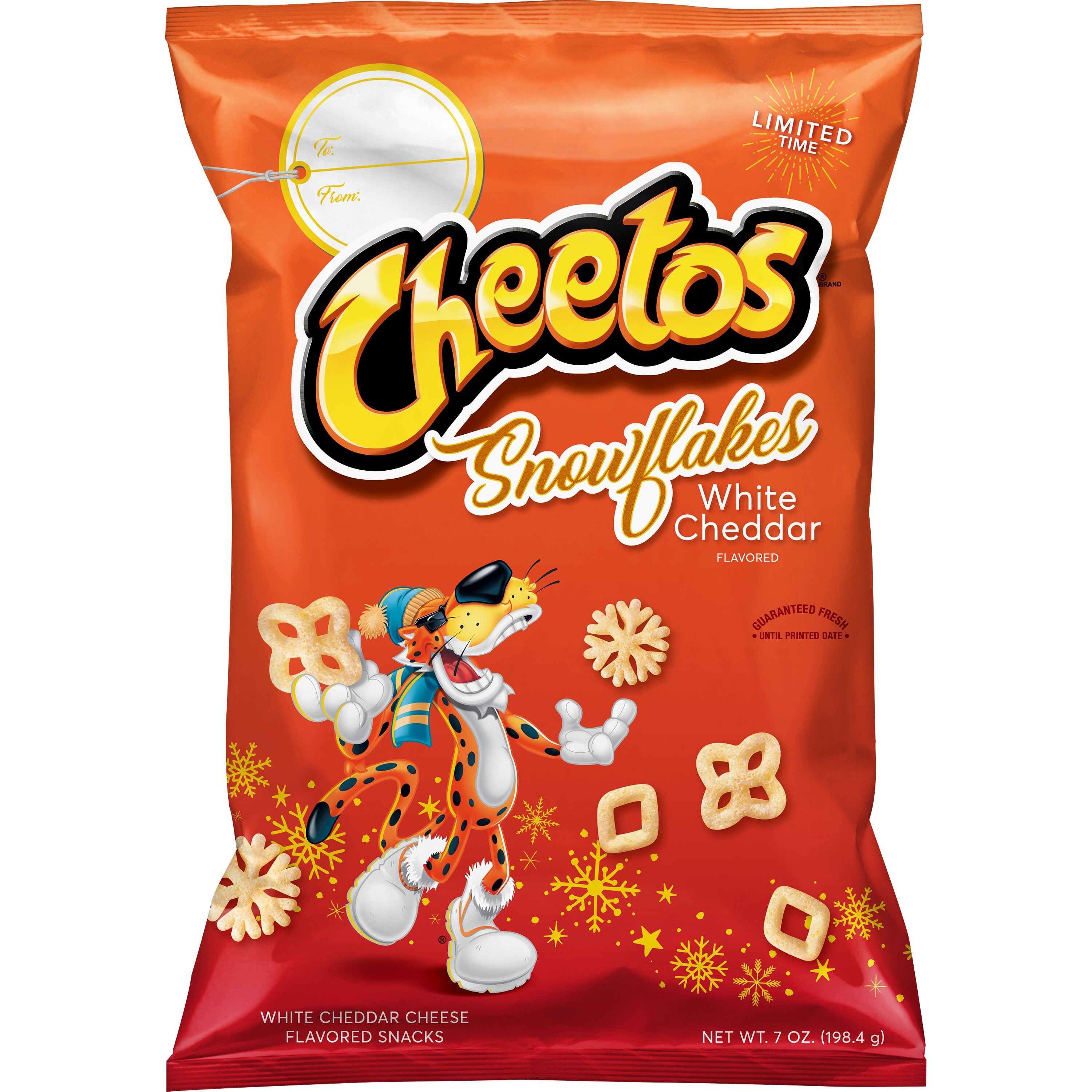 Cheetos Snowflakes White Cheddar Cheese Flavored Snack Chips, 7 oz Bag ...